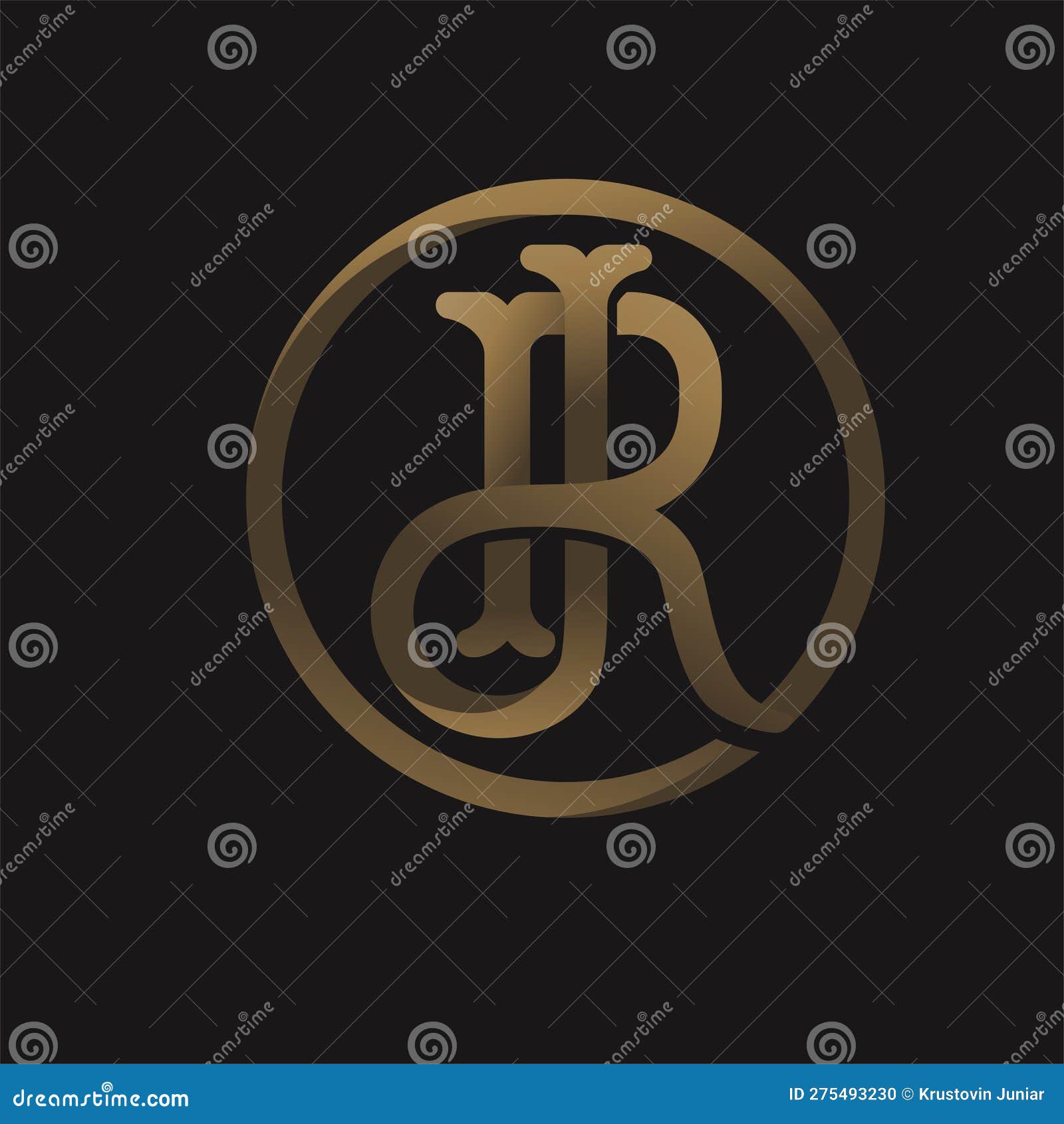 Vintage Interlocking Monogram Initial Letter JR Vector Stock Vector ...