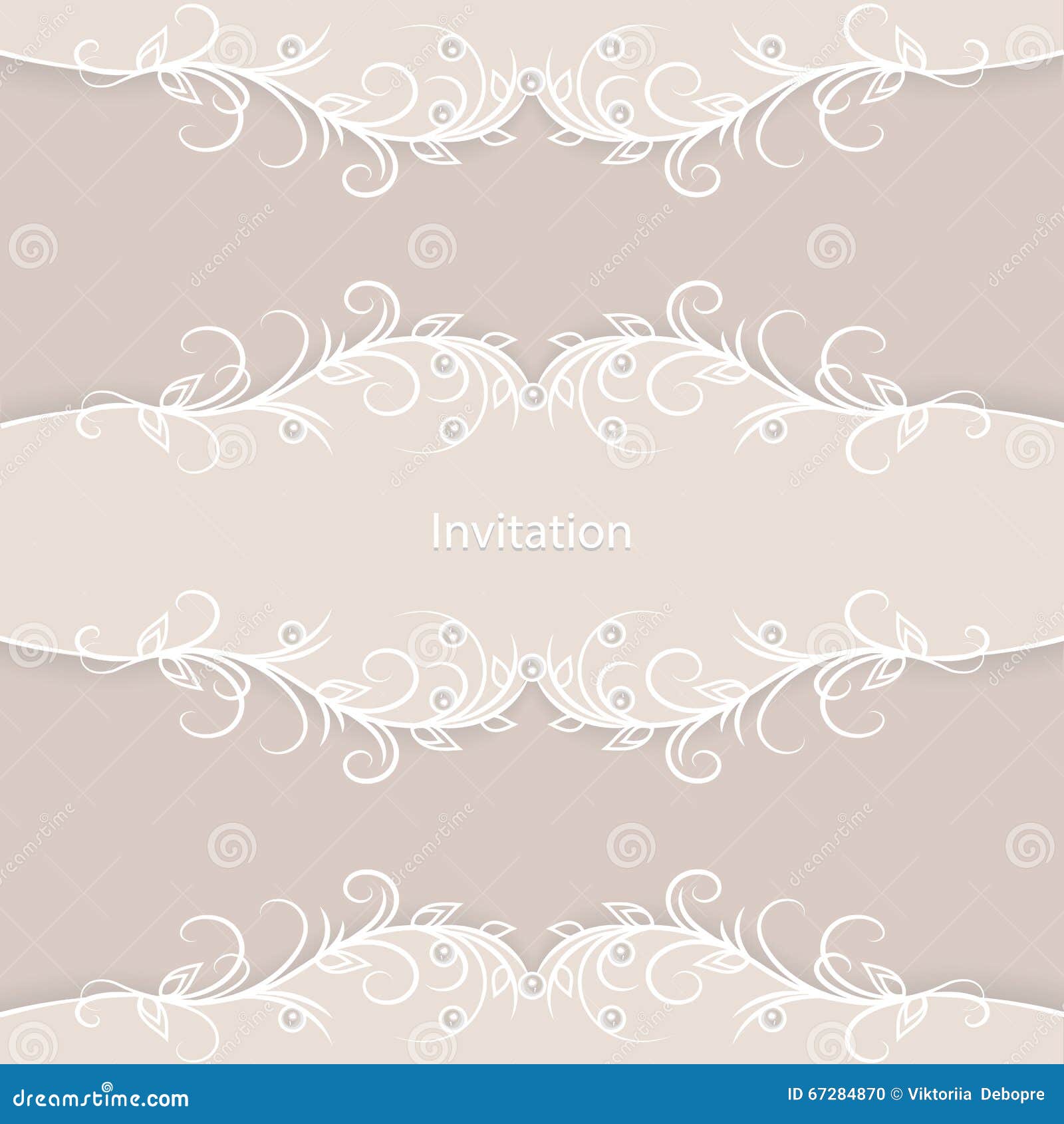 Vintage Invitation Card on Brown Background. Stock Vector ...