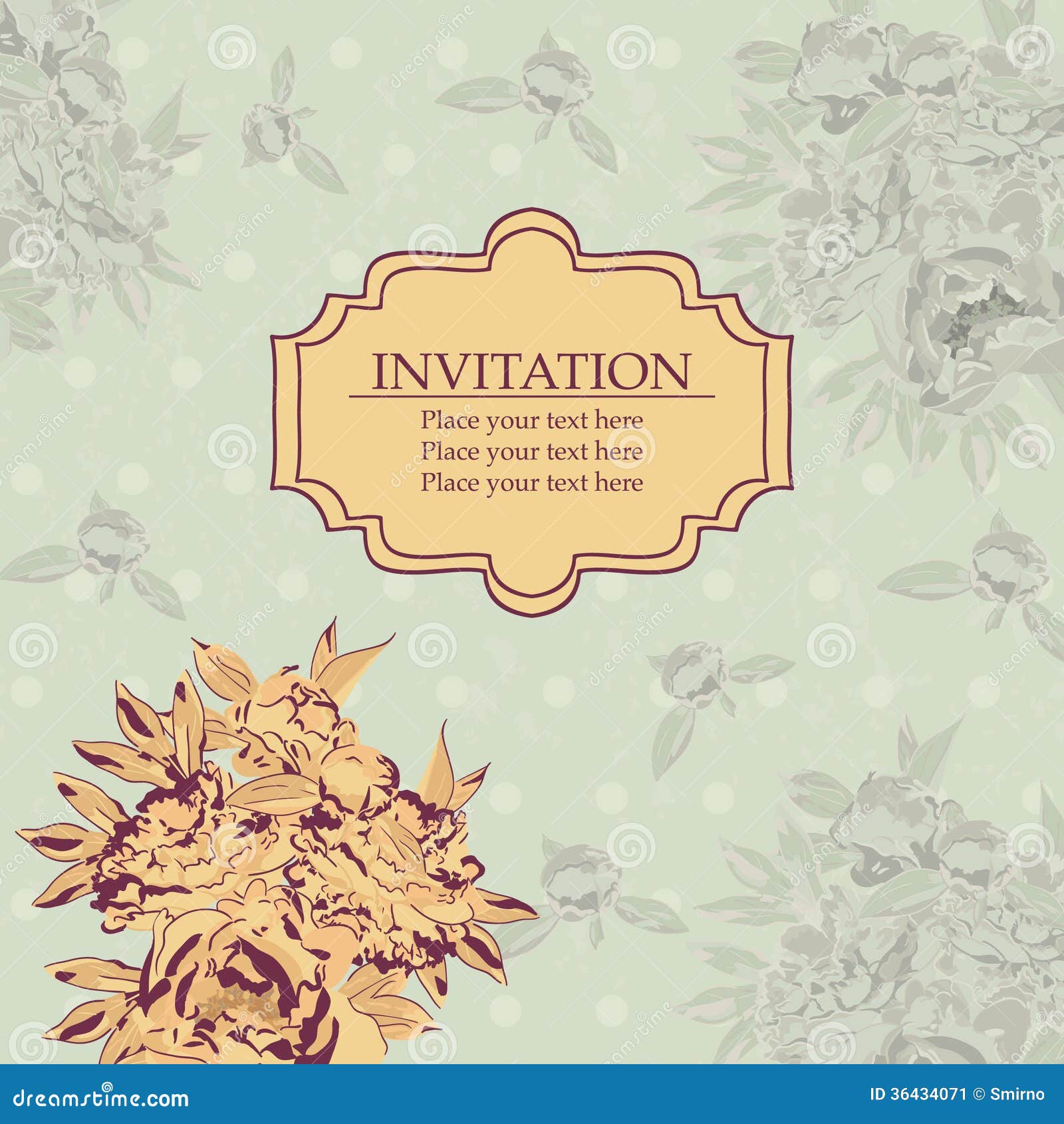 Vintage invitation card stock vector. Illustration of deco - 36434071