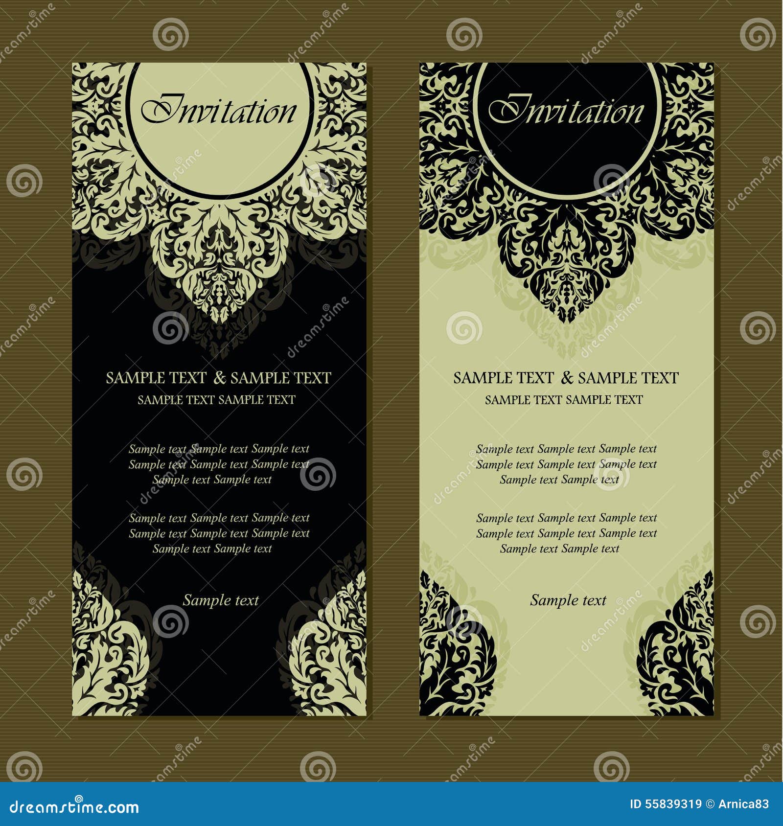 Vintage invitation cards stock vector. Illustration of anniversary ...