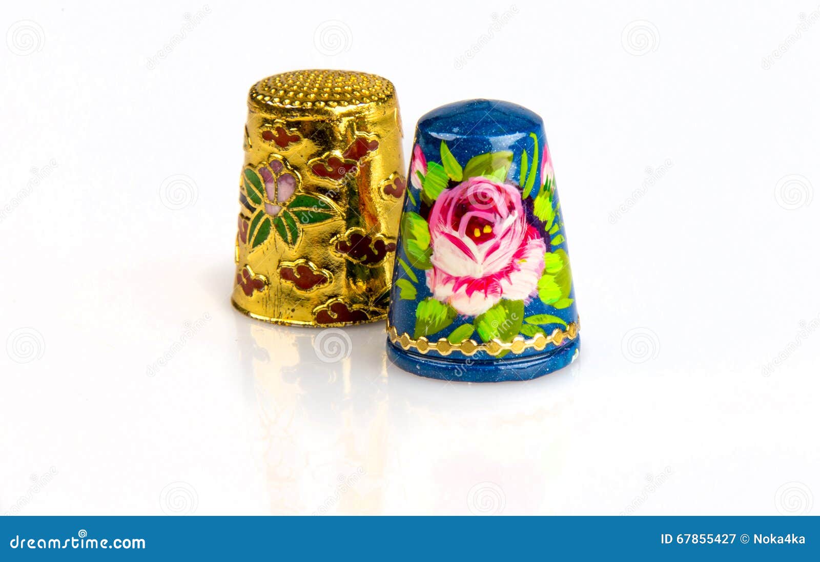 Vintage Iron Thimble for Hand Embroidery on a White Stock Image - Image ...