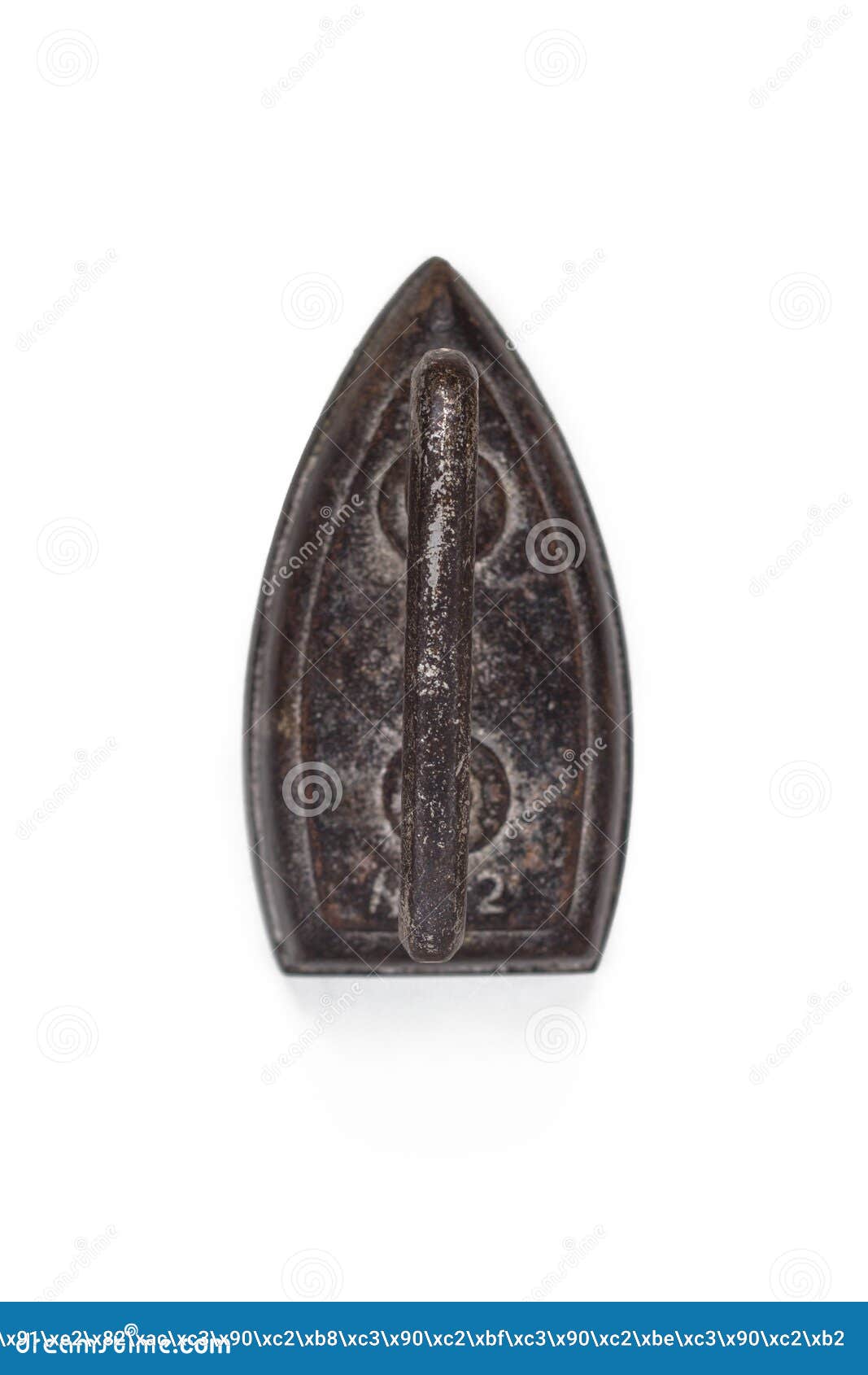 Vintage Iron, Top View Isolated on White Stock Image - Image of ...