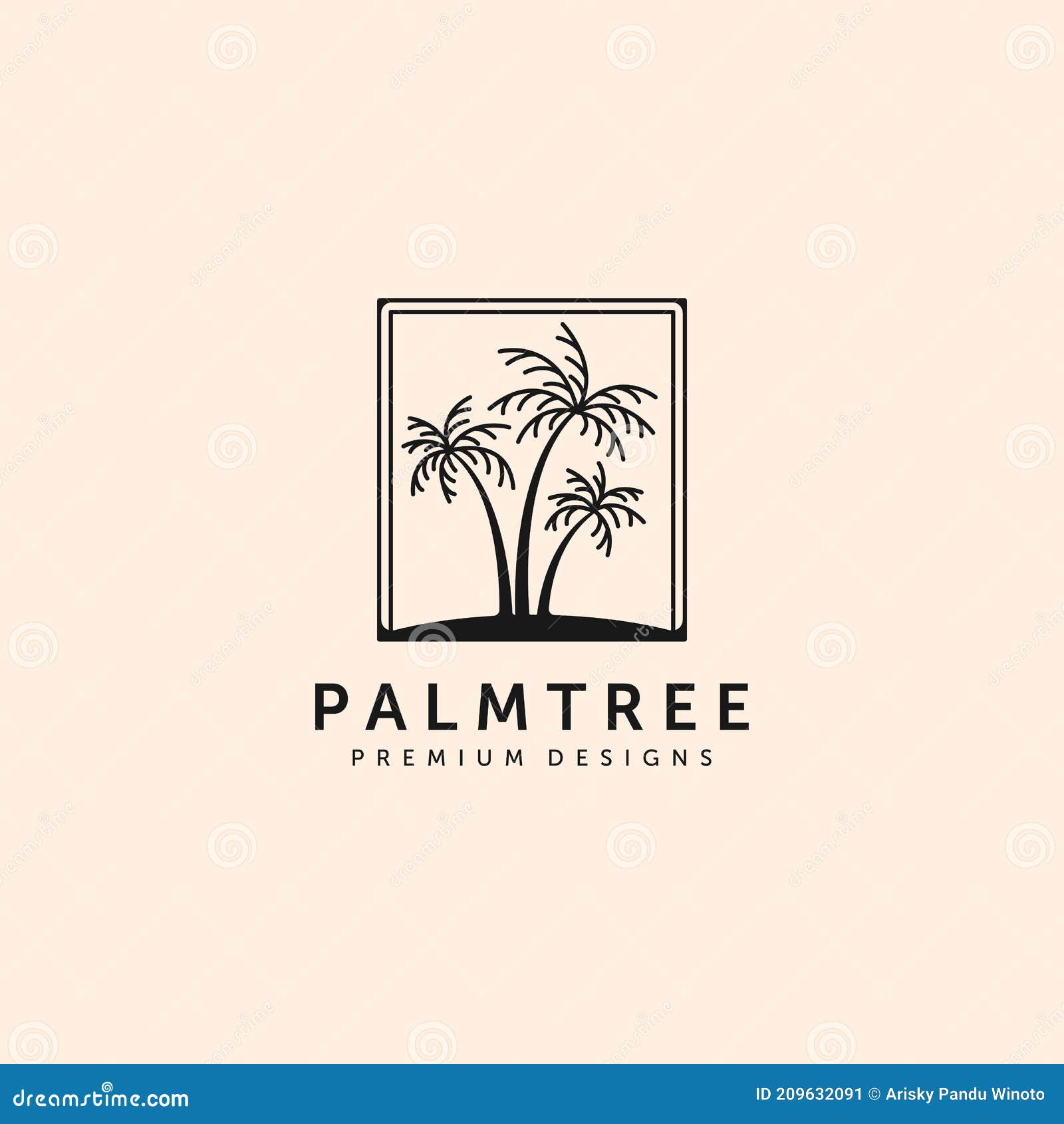 Vintage Island Palm Tree Logo Vector Symbol Illustration Design Stock ...