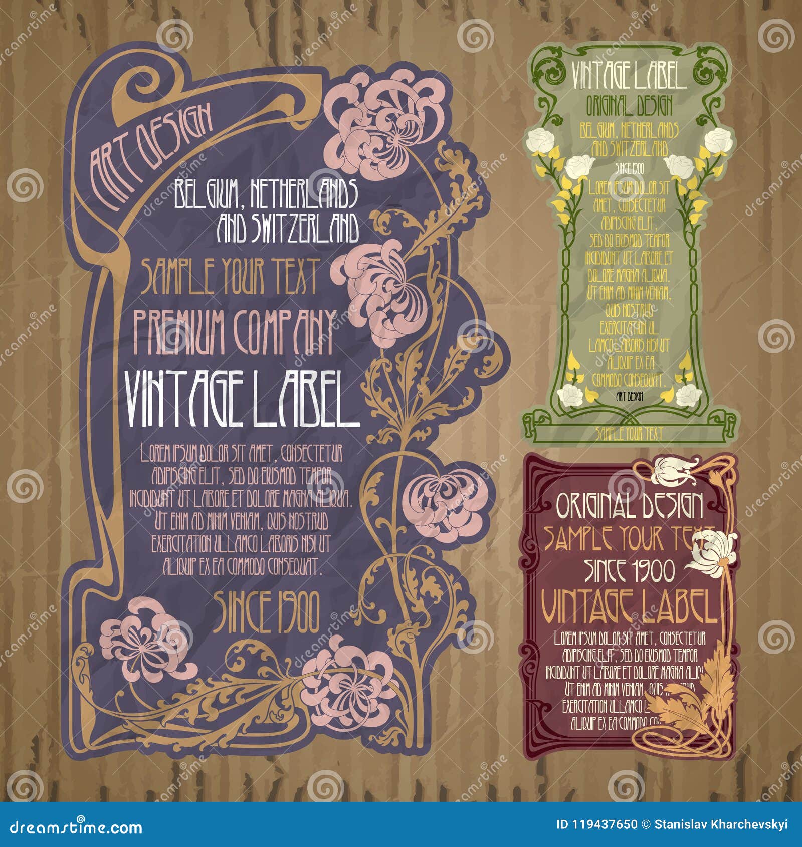 Vintage Items: Label Art Nouveau Stock Vector - Illustration of ...