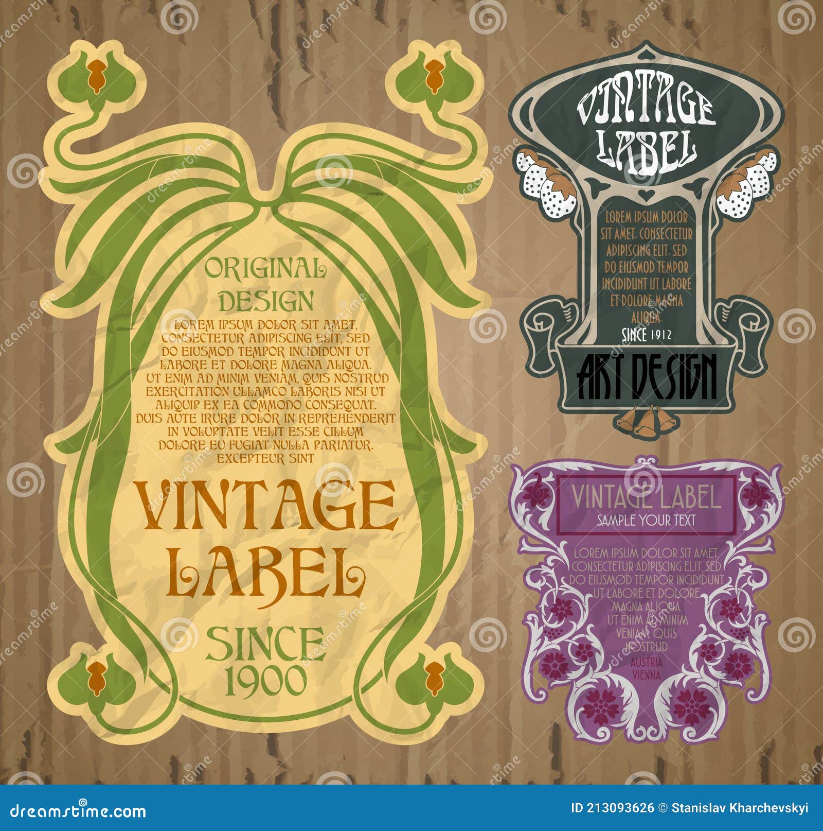 Vintage Items: Label Art Nouveau Stock Vector - Illustration of generic ...