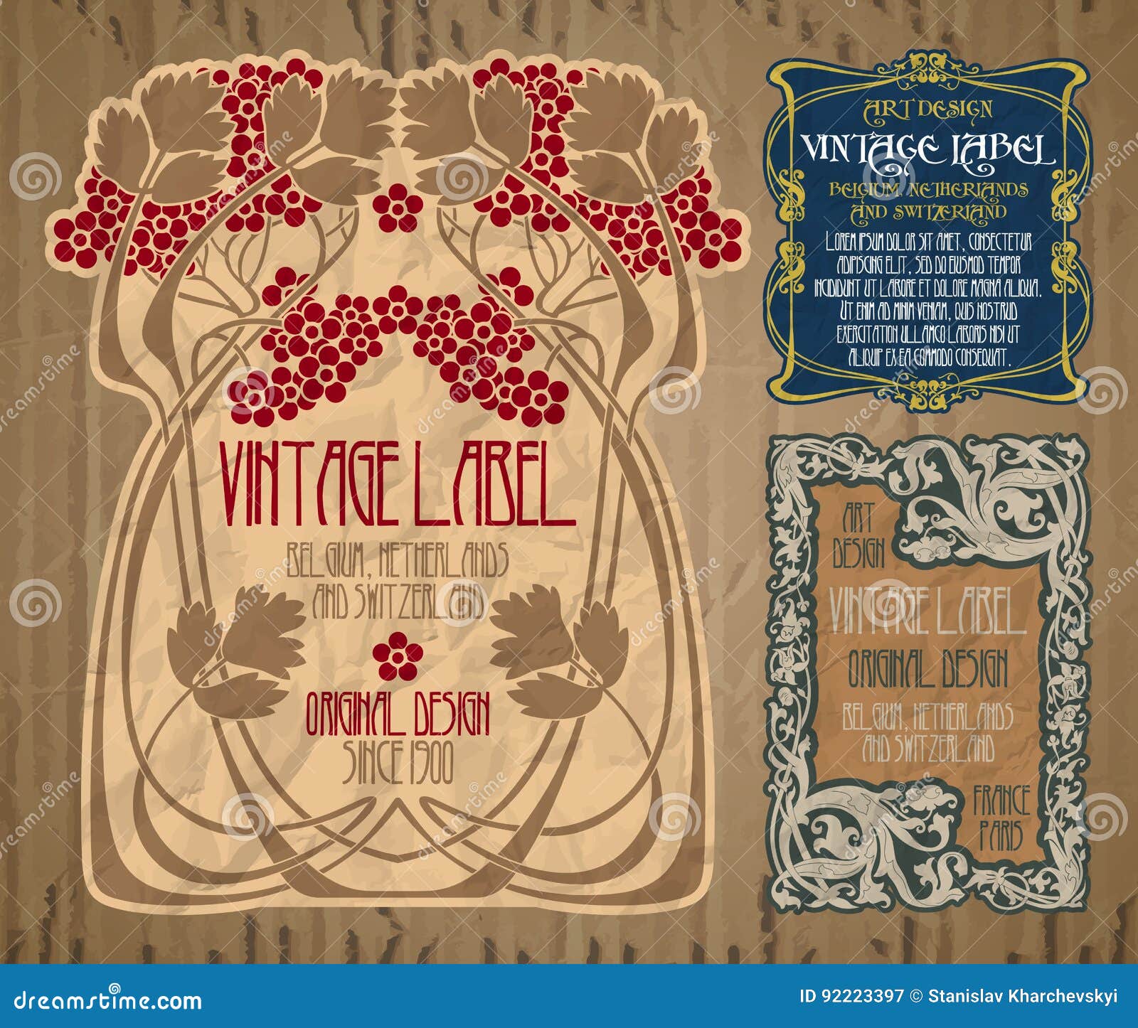 Vintage Items: Label Art Nouveau Stock Vector - Illustration of ...