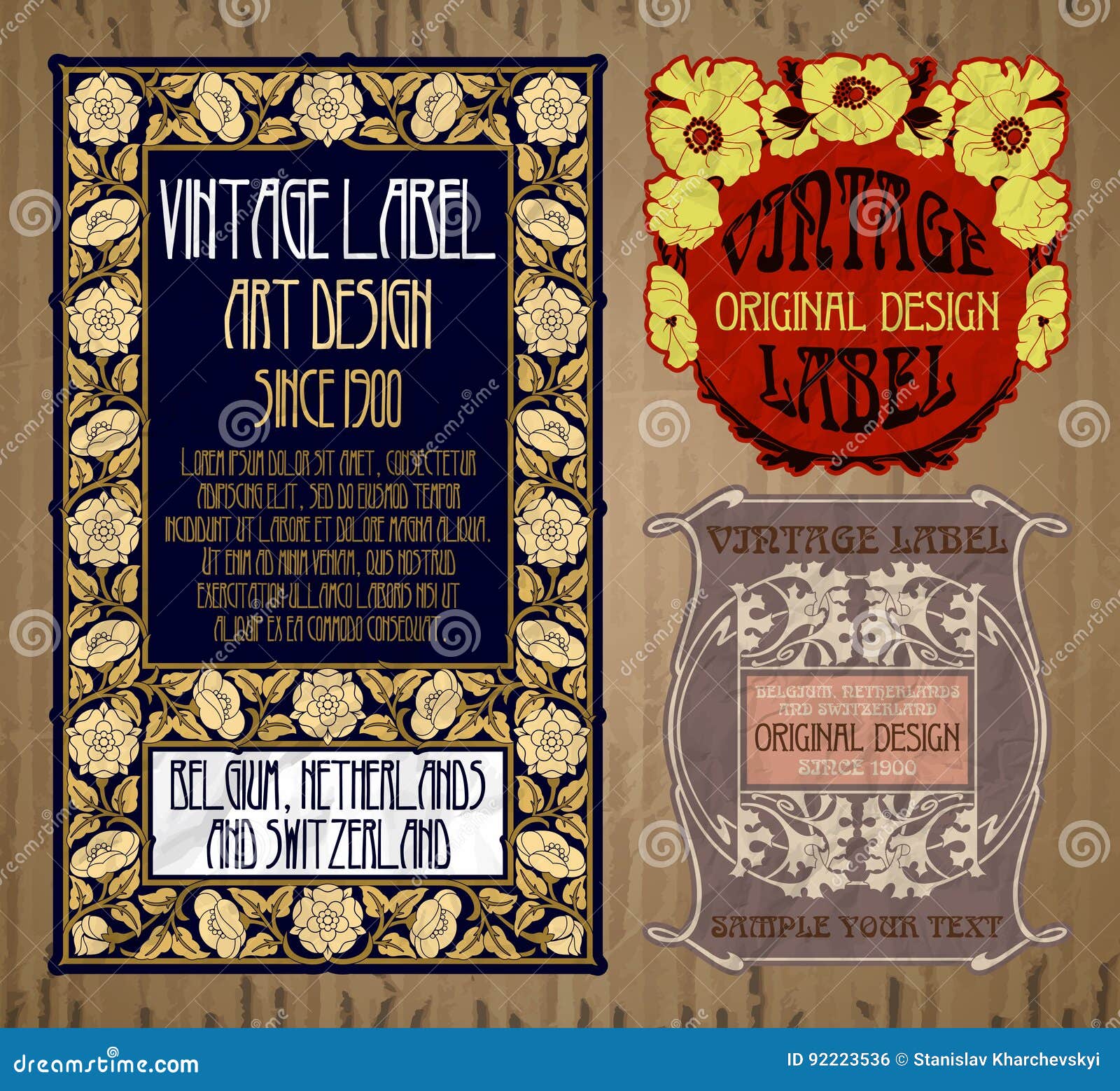 Vintage Items: Label Art Nouveau Stock Vector - Illustration of ...