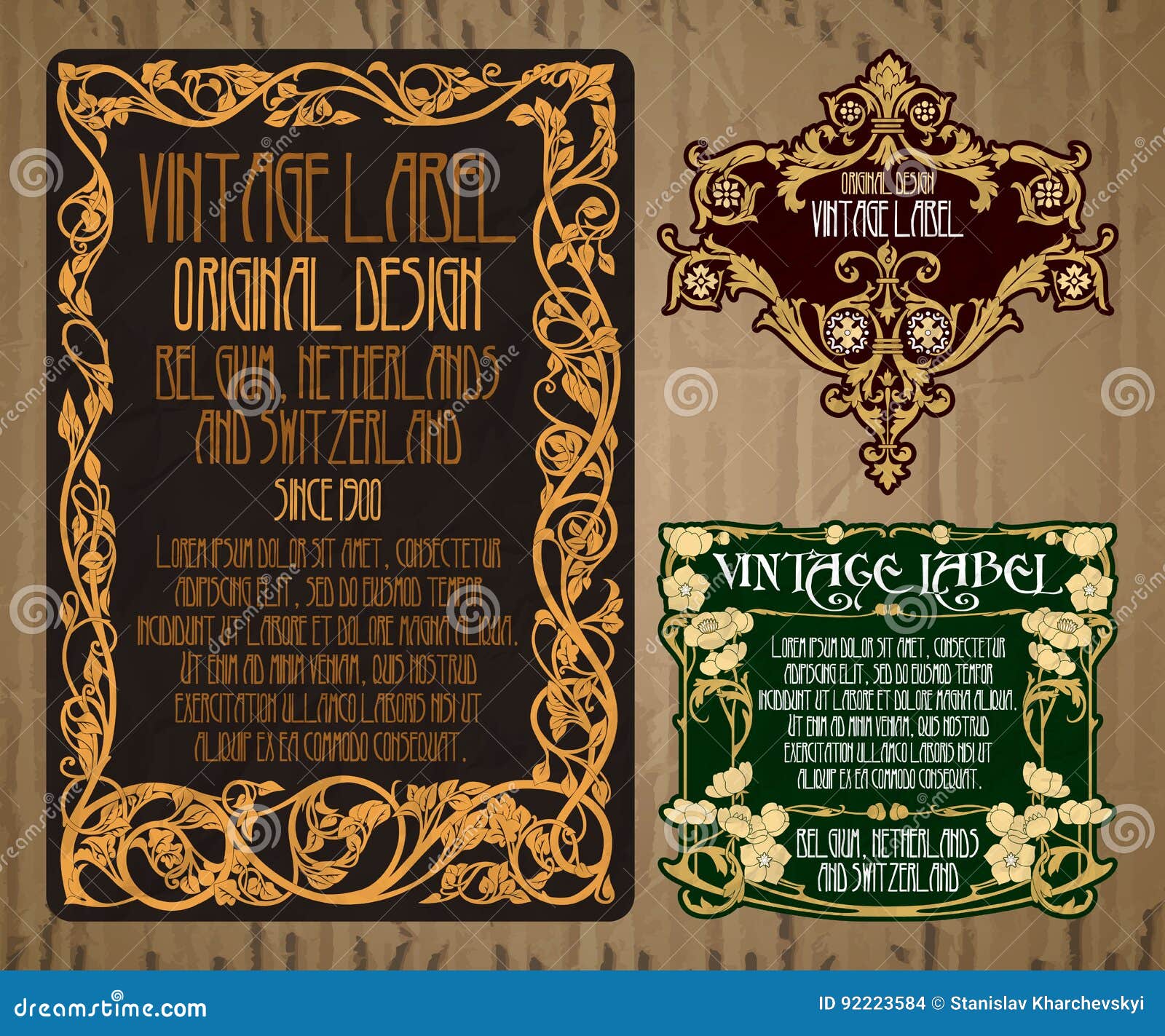 Vintage Items: Label Art Nouveau Stock Vector - Illustration of decor ...