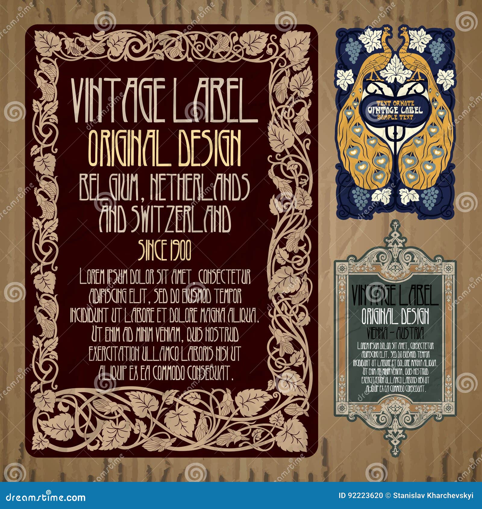 Vintage Items: Label Art Nouveau Stock Vector - Illustration of ...