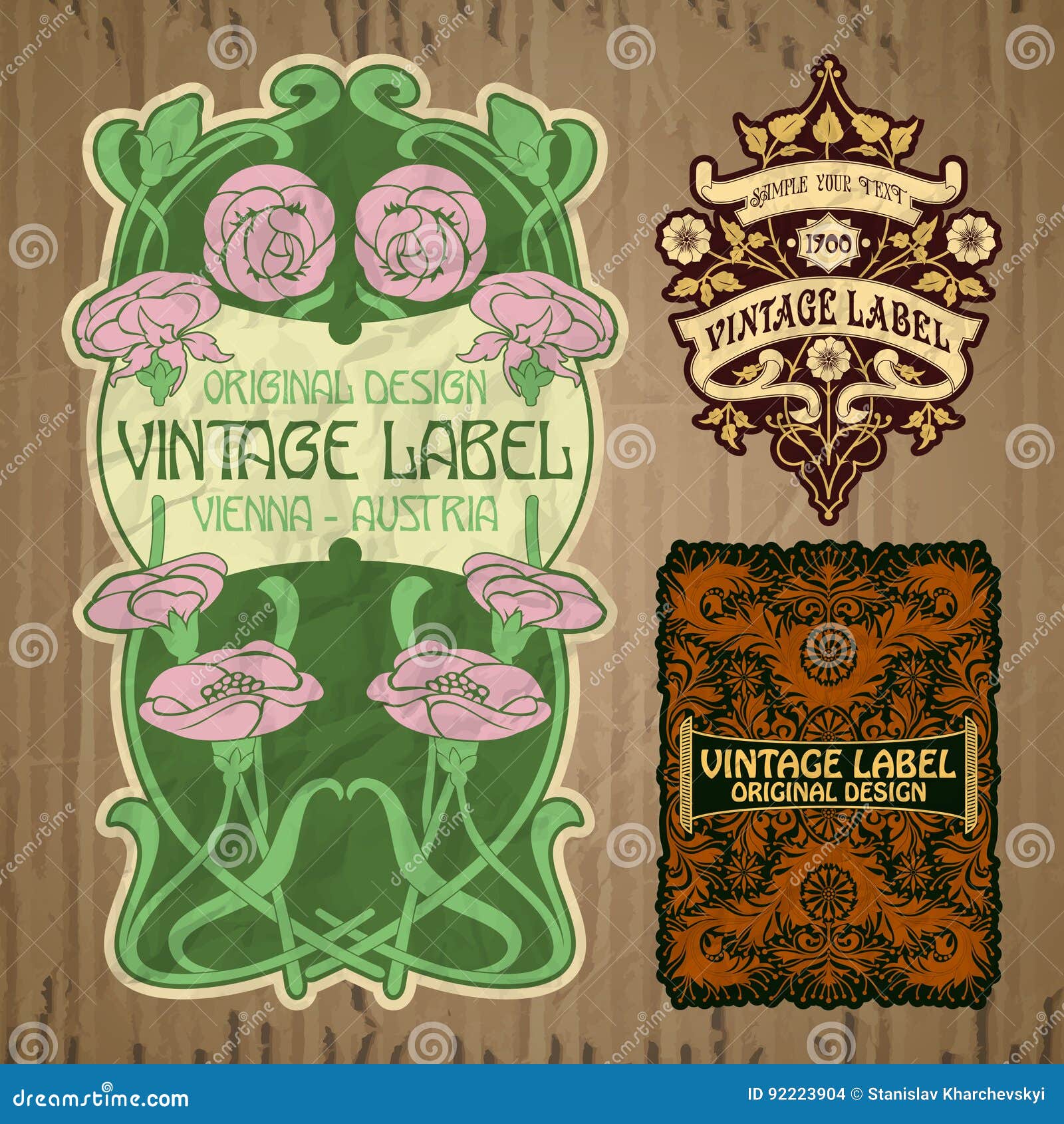 Vintage Items: Label Art Nouveau Stock Vector - Illustration of ...