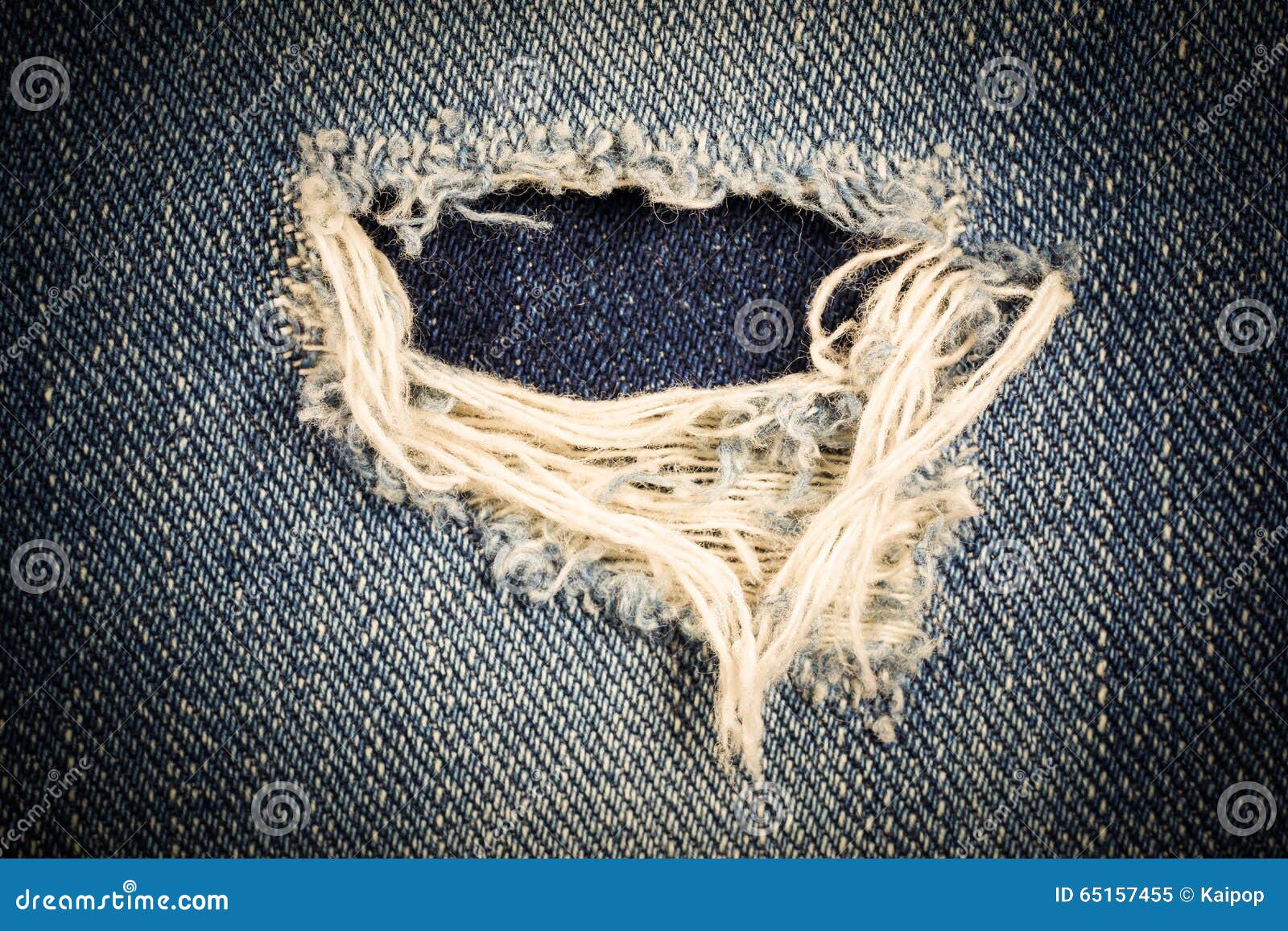 Vintage jeans torn denim stock image. Image of blue, closeup - 65157455