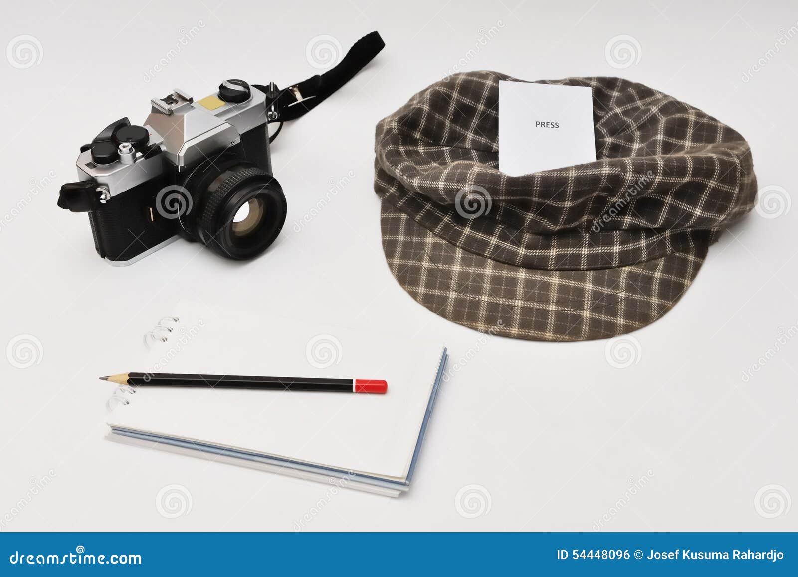 Vintage Journalist Equipment Stock Photo - Image of notebook, reading ...