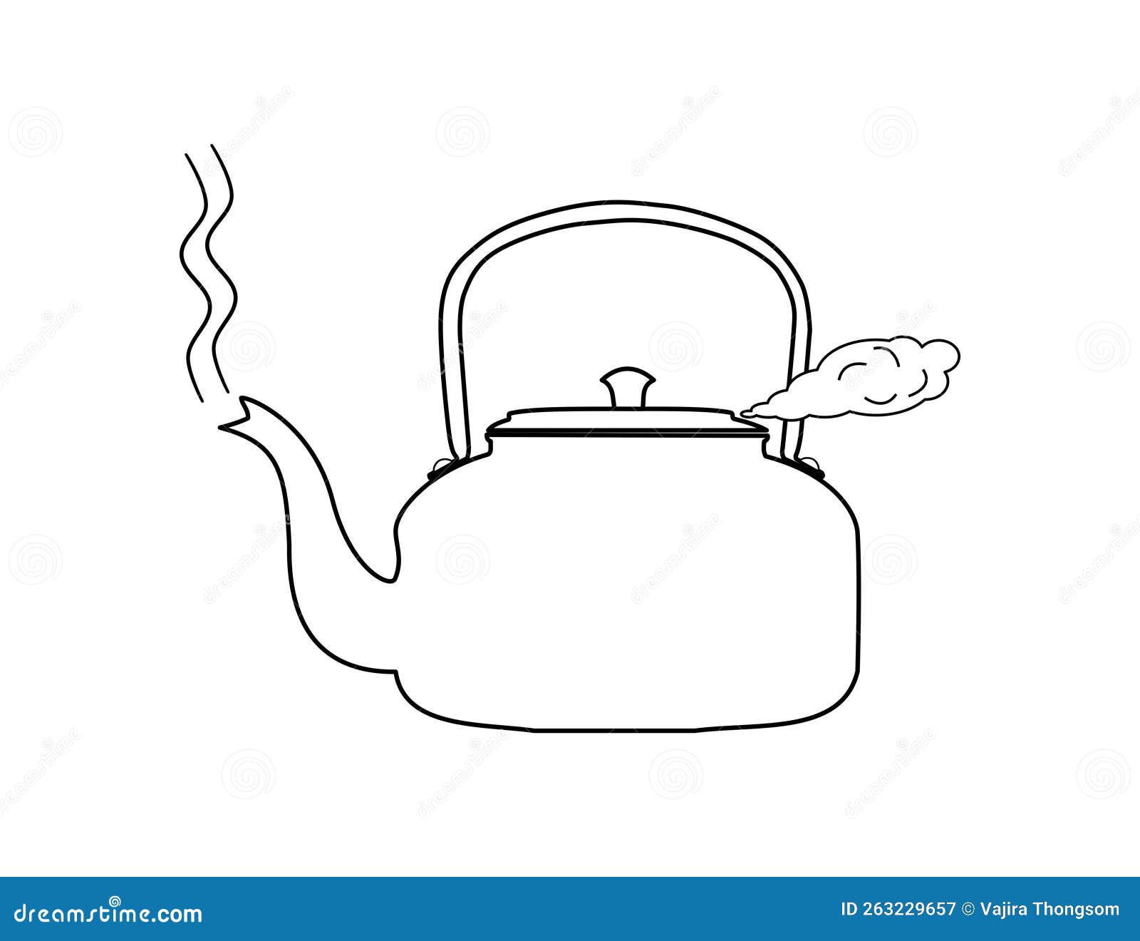 Vintage Kettle, Metal with Handle, Vector Illustration Stock Vector ...