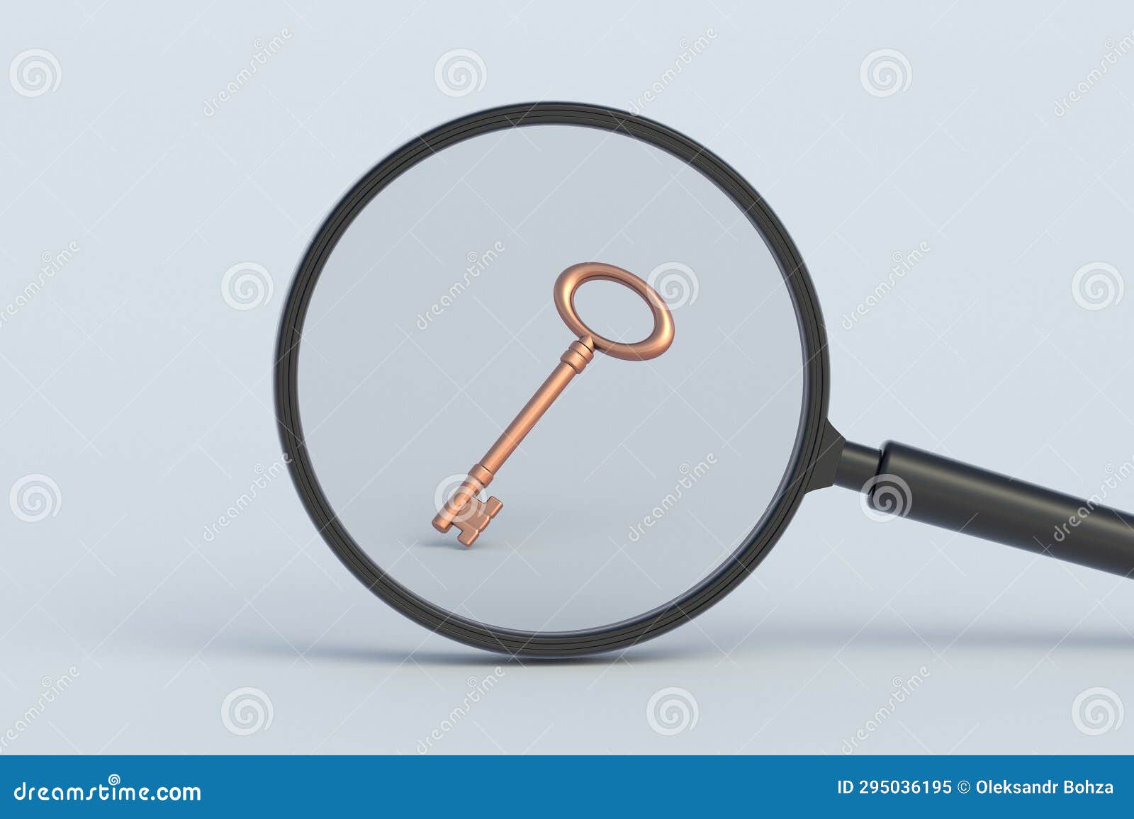 Vintage Key Behind Magnifying Glass Stock Illustration Illustration Of Concept Aged 295036195