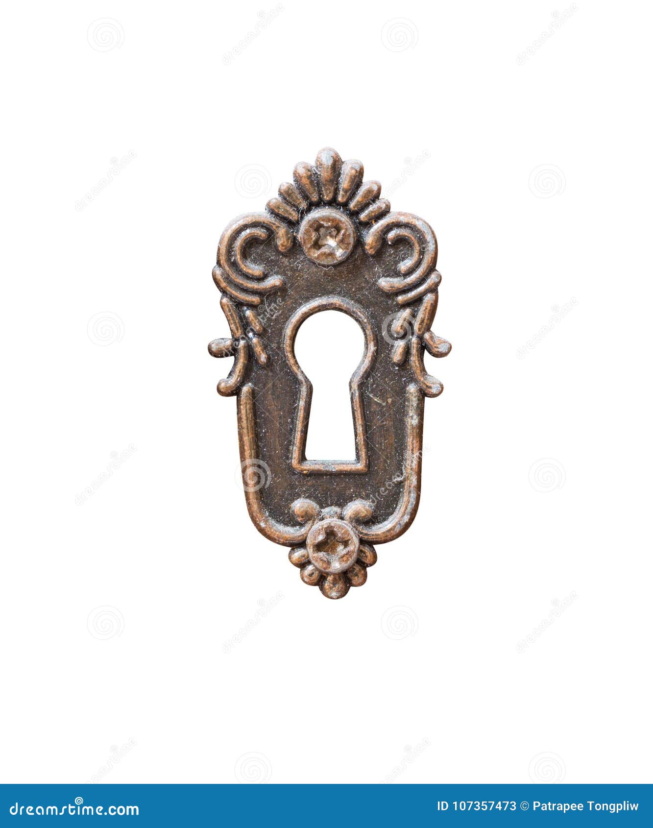 Vintage Key Hole in White Isolated Stock Image - Image of retro, lock ...