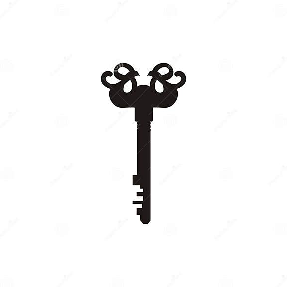 Vintage key logo stock illustration. Illustration of black - 124918073