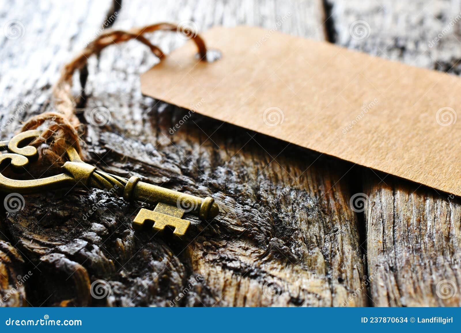 Vintage Key and Paper Label Close Up Stock Photo - Image of rusty ...