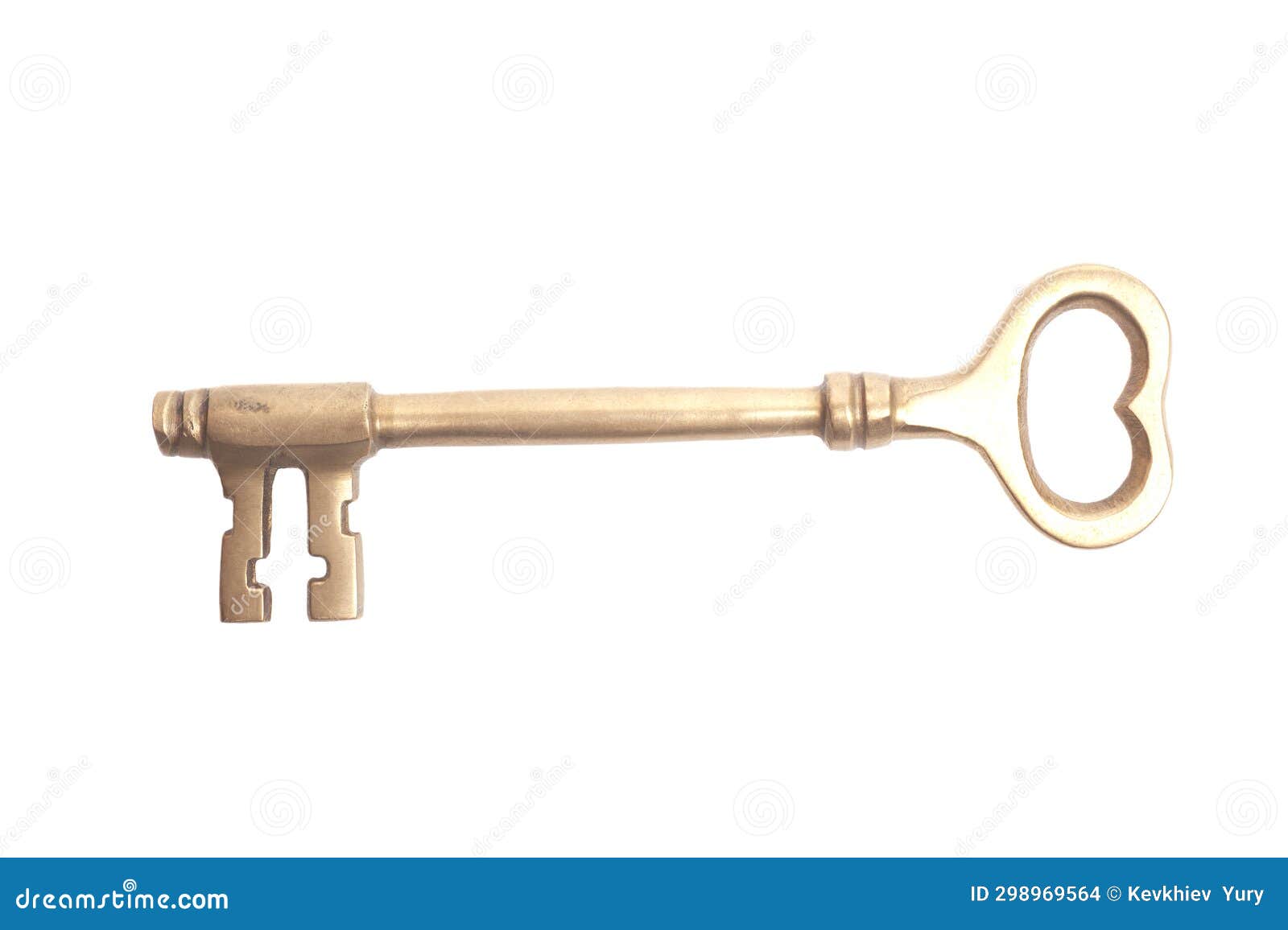 Vintage Key Shape Isolated on White Background Stock Photo - Image of ...