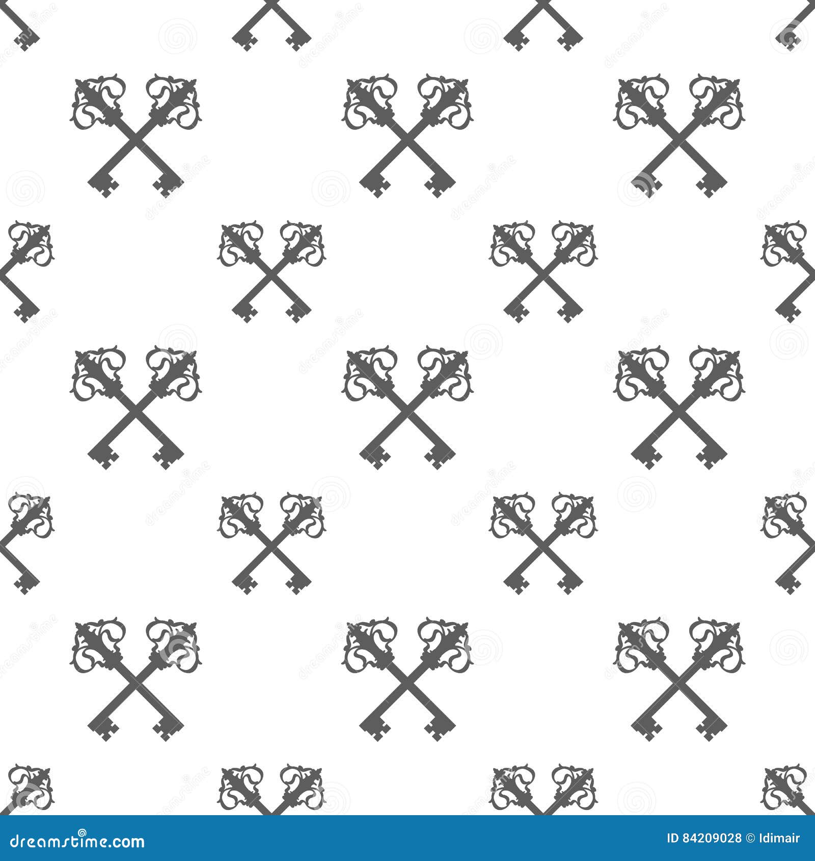 Vintage Key Silhouette Seamless Pattern Vector Stock Vector ...