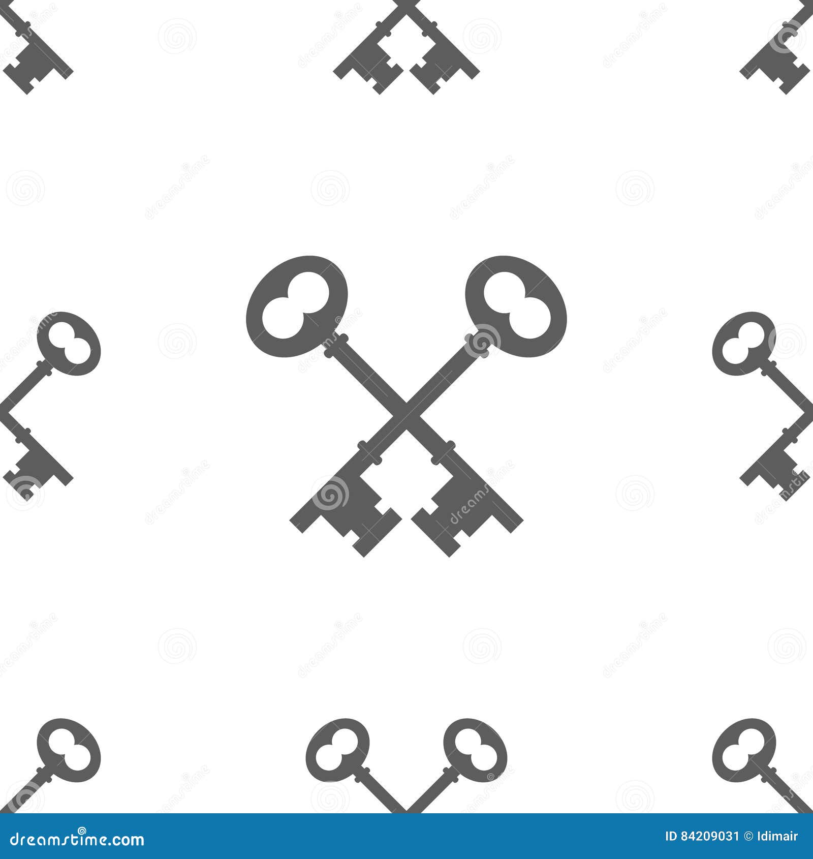 Vintage Key Silhouette Seamless Pattern Vector Stock Vector ...