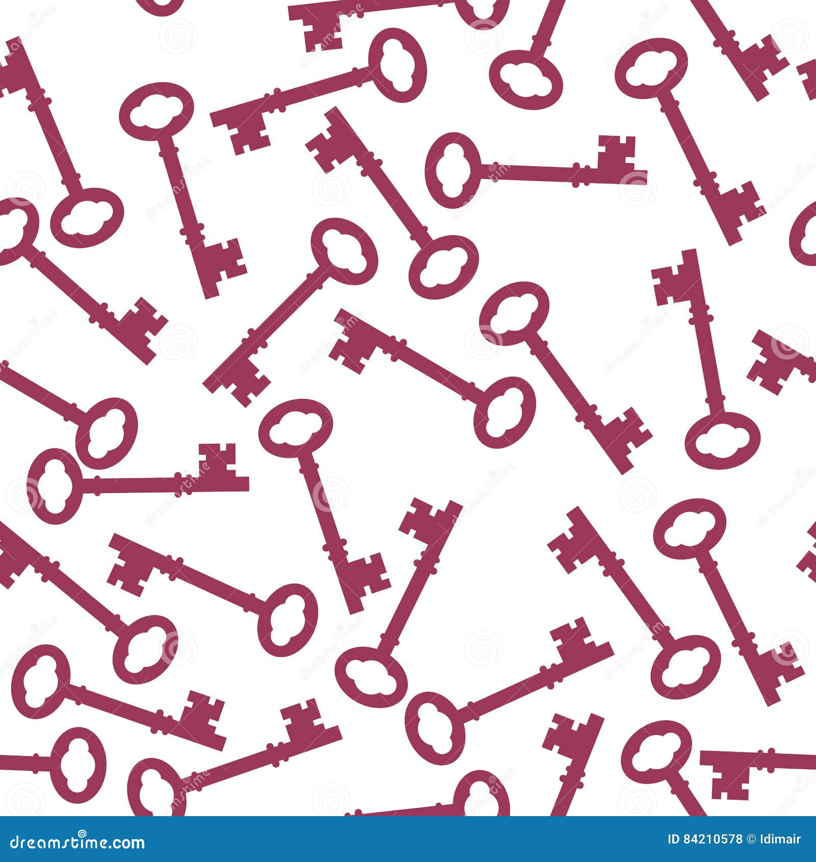 Vintage Key Silhouette Seamless Pattern Vector Stock Vector ...