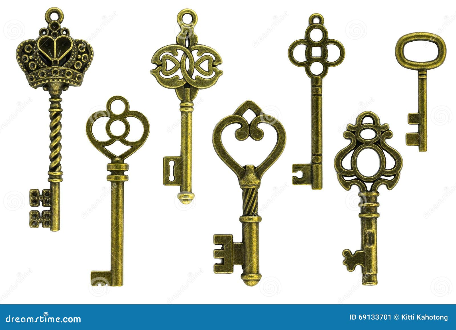 Vintage Key on White Background Stock Image - Image of business, door ...