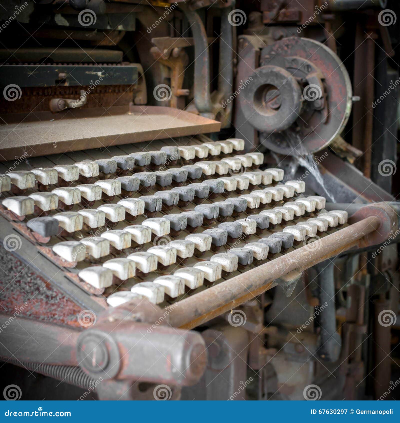 The Old And Vintage Keyboard Of A Control Panel Royalty-Free Stock ...