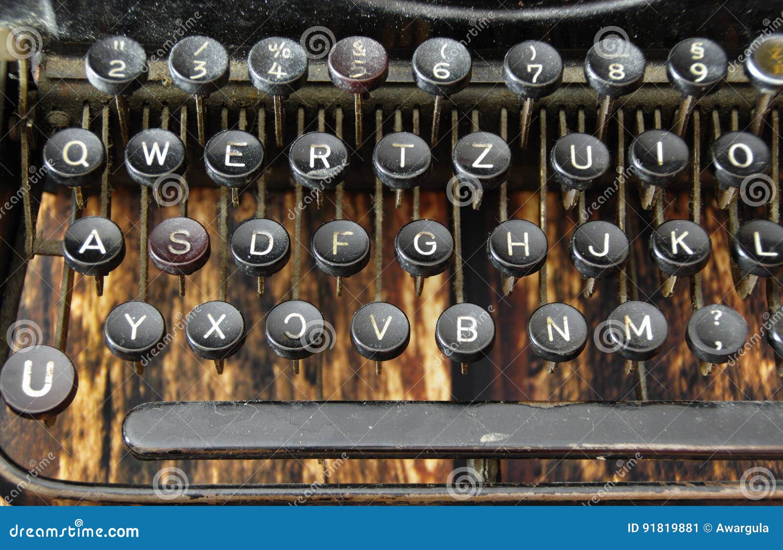 Vintage Keyboard of Writing Machine Stock Image - Image of business ...