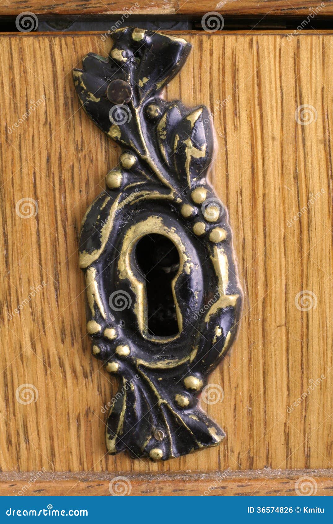 Vintage Keyhole Of Vintage Wooden Cabinet Stock Image | CartoonDealer ...