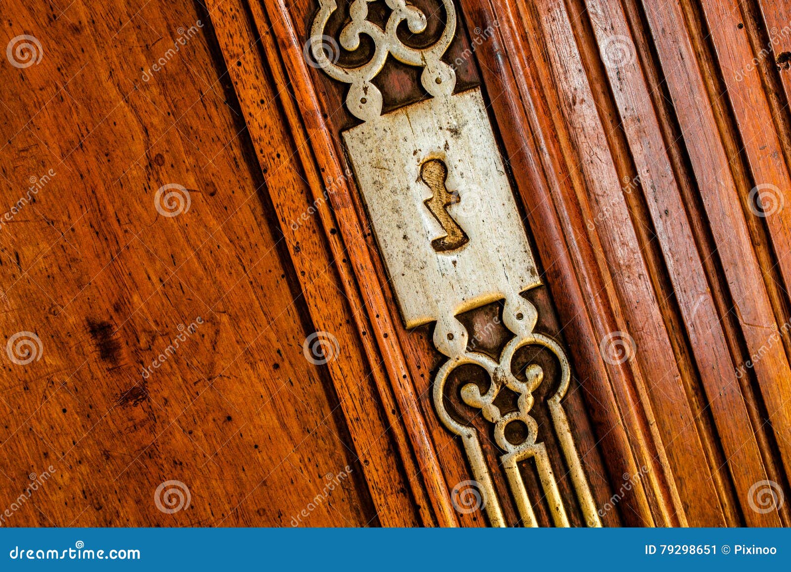 Vintage Keyhole on Wooden Surface Stock Image - Image of aged, design ...