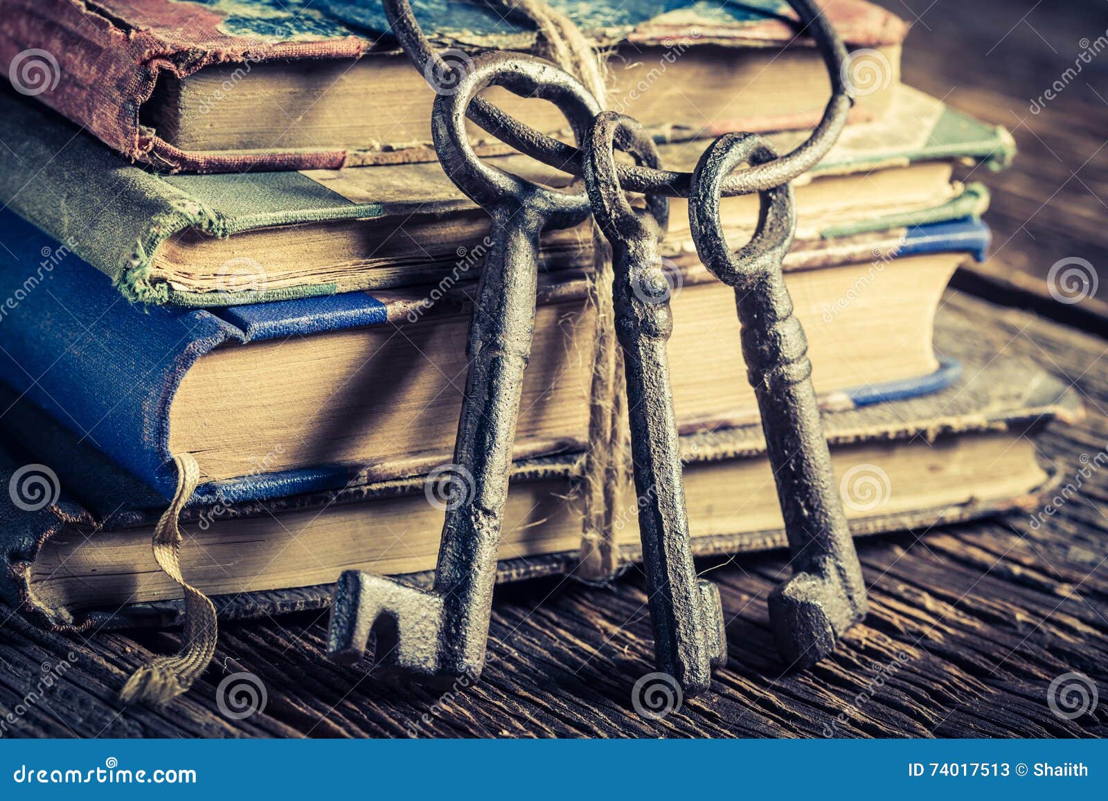 Vintage keys and books stock image. Image of literature - 74017513