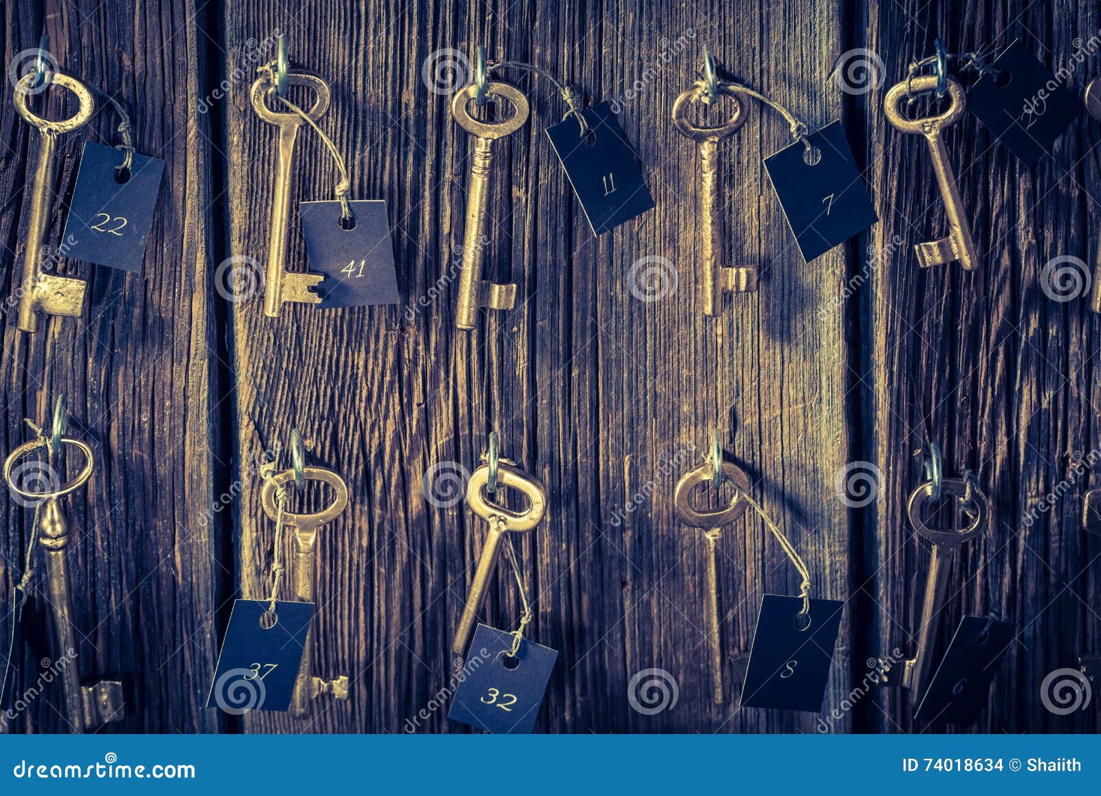 Vintage Keys with Number in Hotel Stock Photo - Image of vacation ...