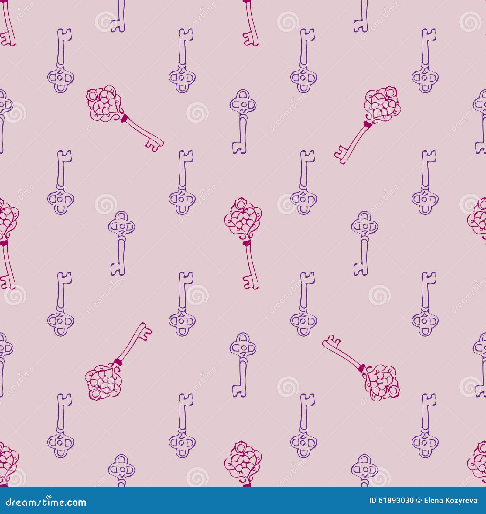 Vintage Keys Seamless Pattern Stock Illustration - Illustration of ...