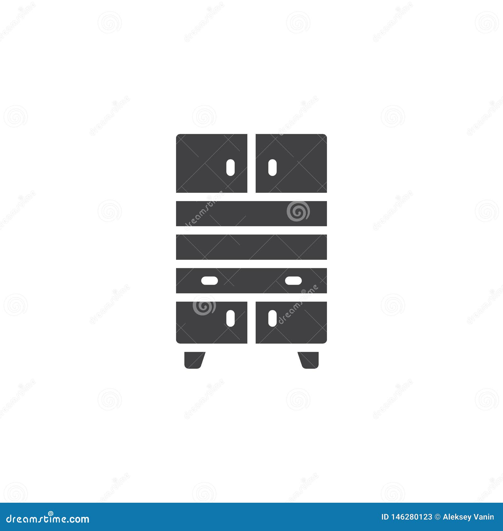 Vintage Kitchen Cupboard Vector Icon Stock Vector - Illustration of ...
