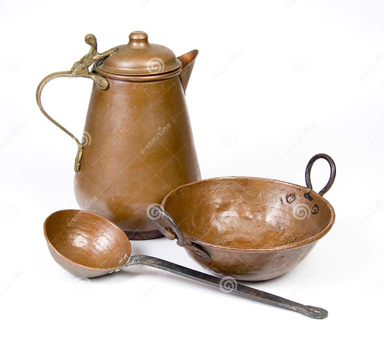 Vintage kitchen utensils stock image. Image of pans, craft - 23283303