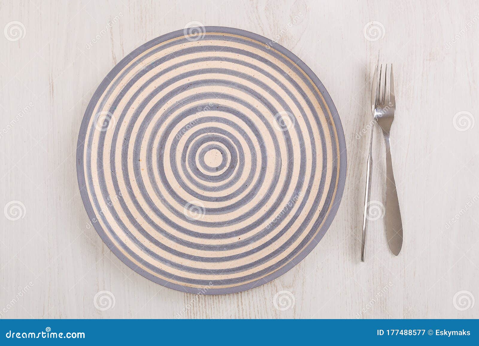 Vintage Kitchen Utensils Plate, Knife and Fork Stock Image - Image of ...