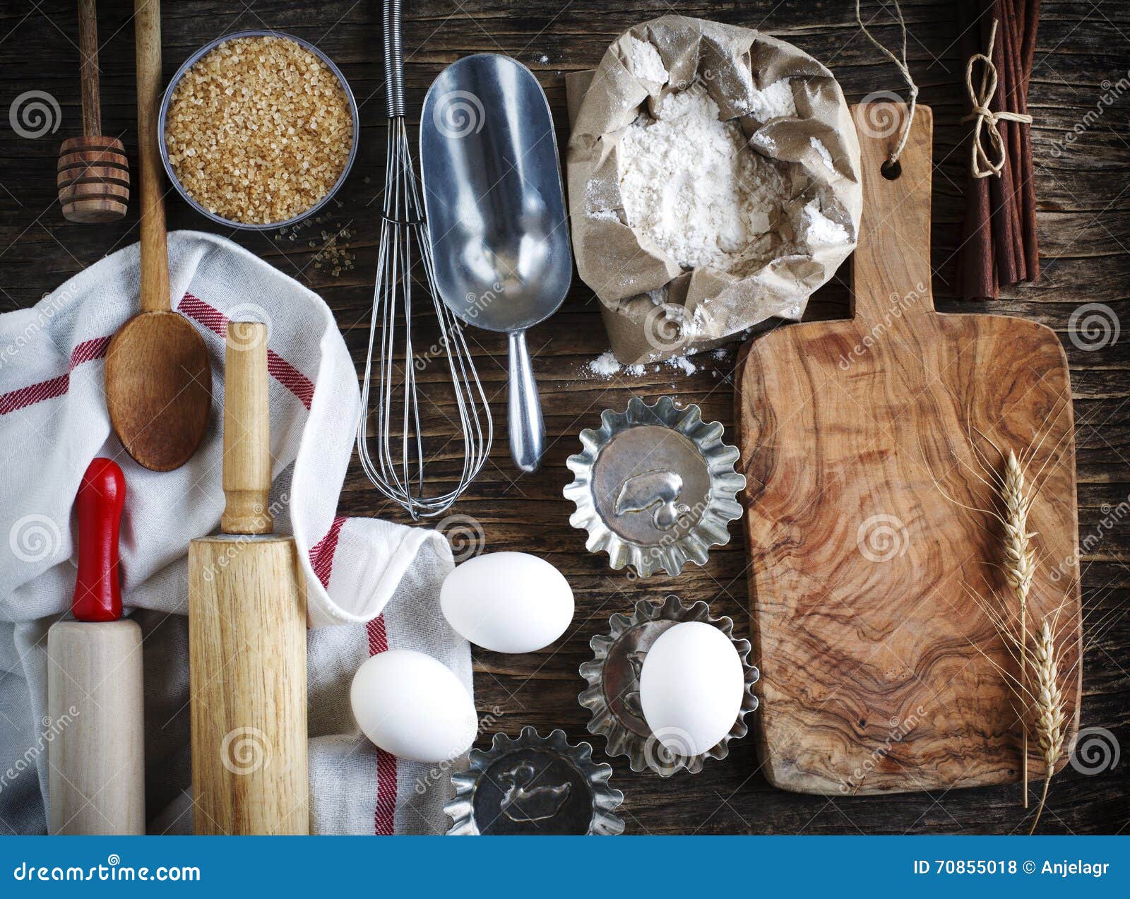 Vintage Kitchen Utensils, Props and Ingredients. Stock Photo - Image of ...