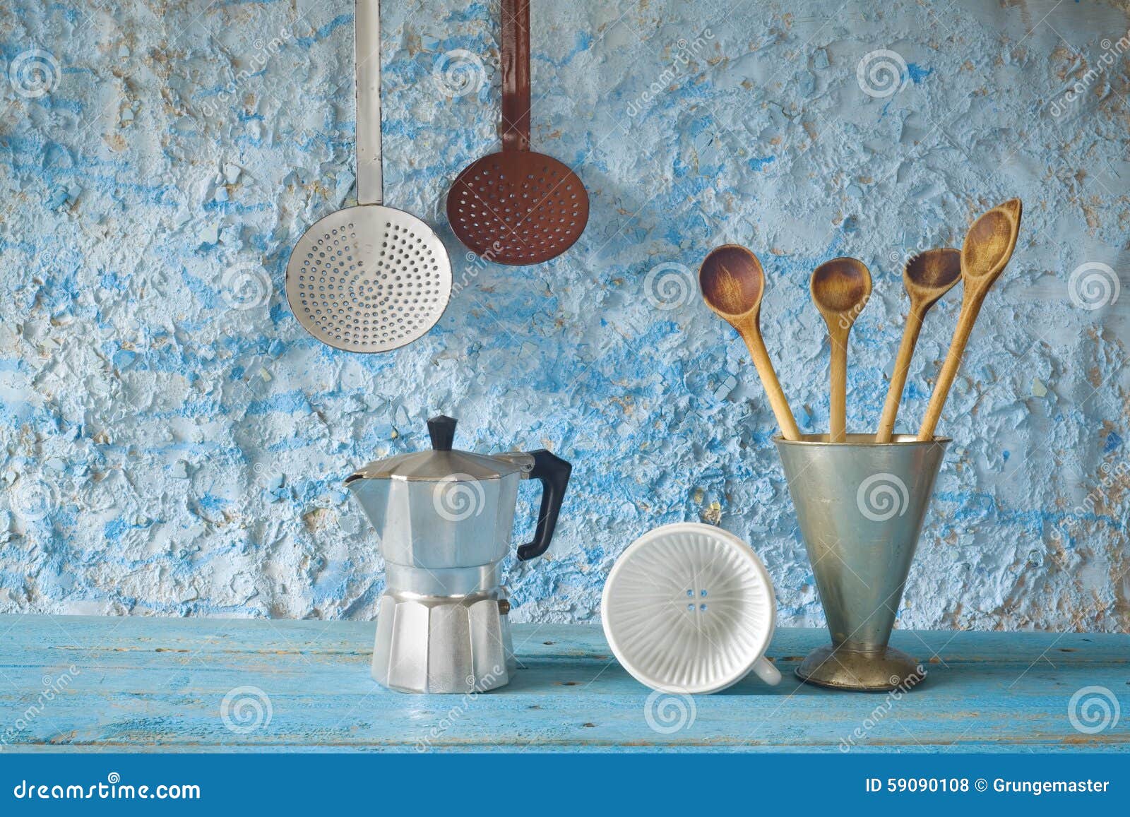 Vintage kitchen utensils stock photo. Image of spoon - 59090108