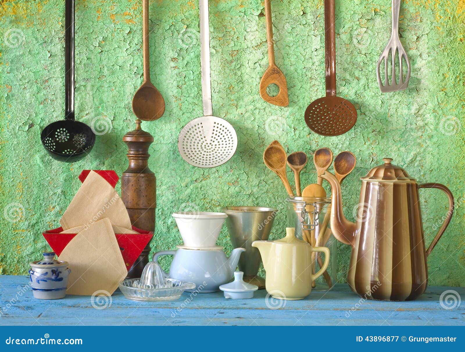 Vintage kitchen utensils stock image. Image of kitchenware - 43896877