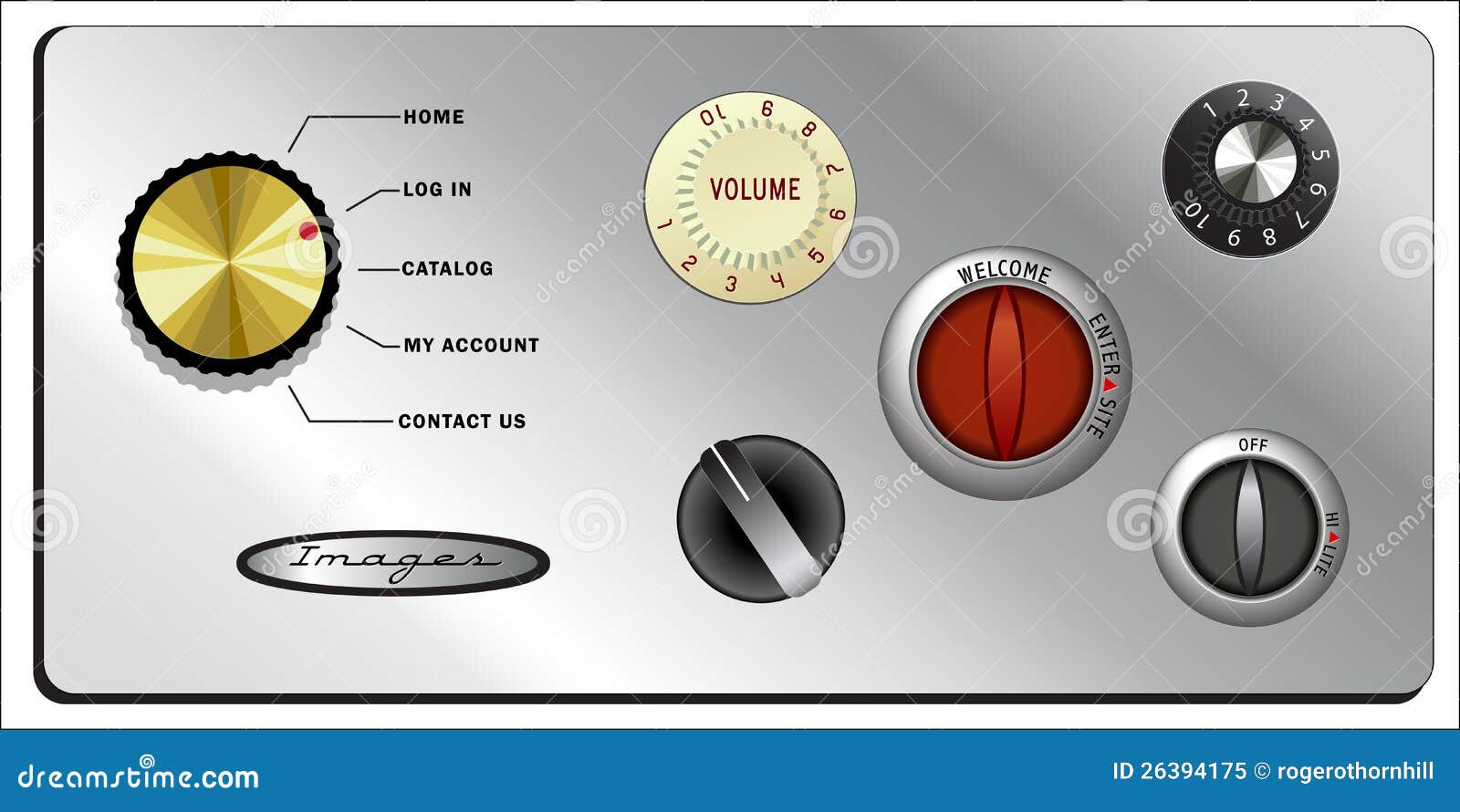 Vintage Knobs and Buttons Set Stock Vector - Illustration of object ...