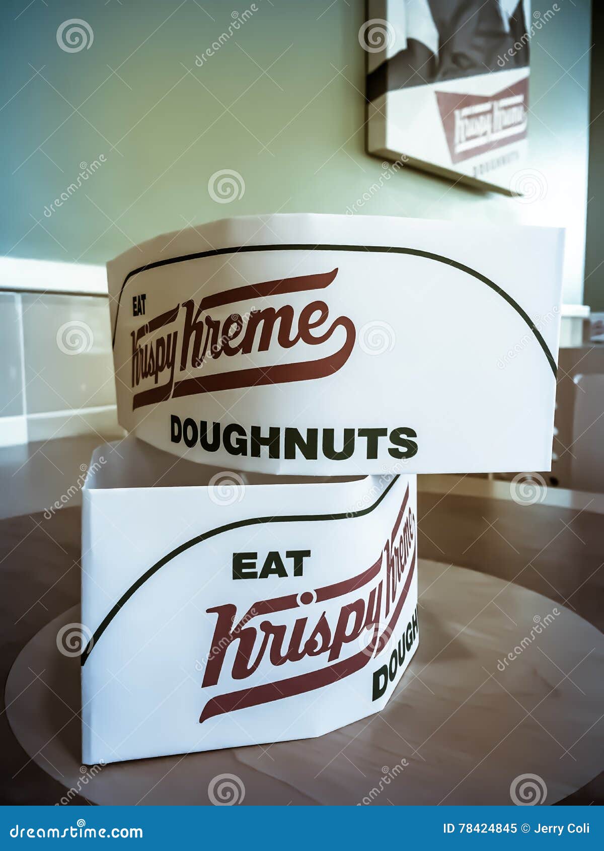 Vintage Krispy Kreme Doughnuts Hats Editorial Image - Image of tasty ...