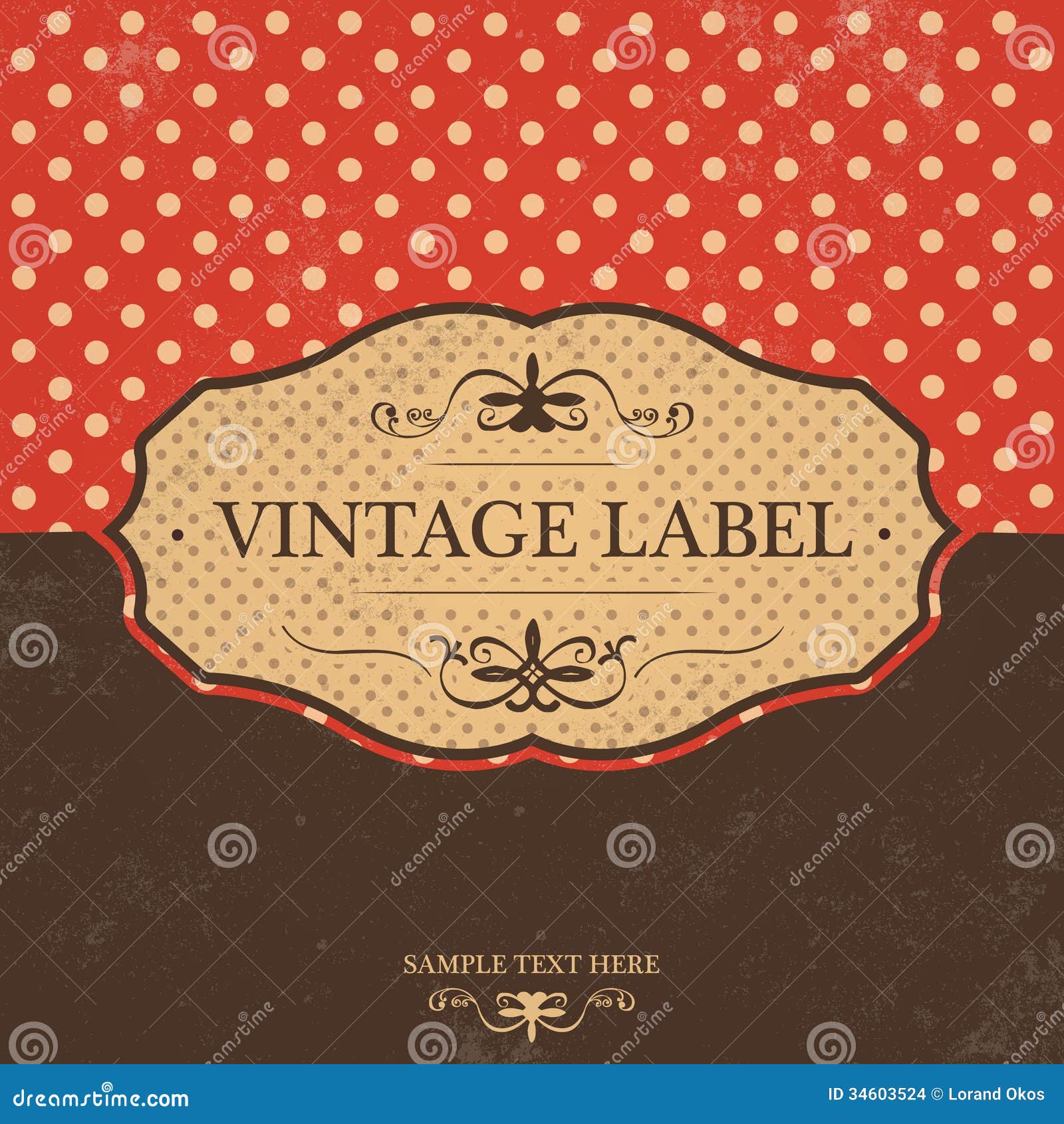 Vintage Label Design with Retro Background Stock Vector - Illustration ...