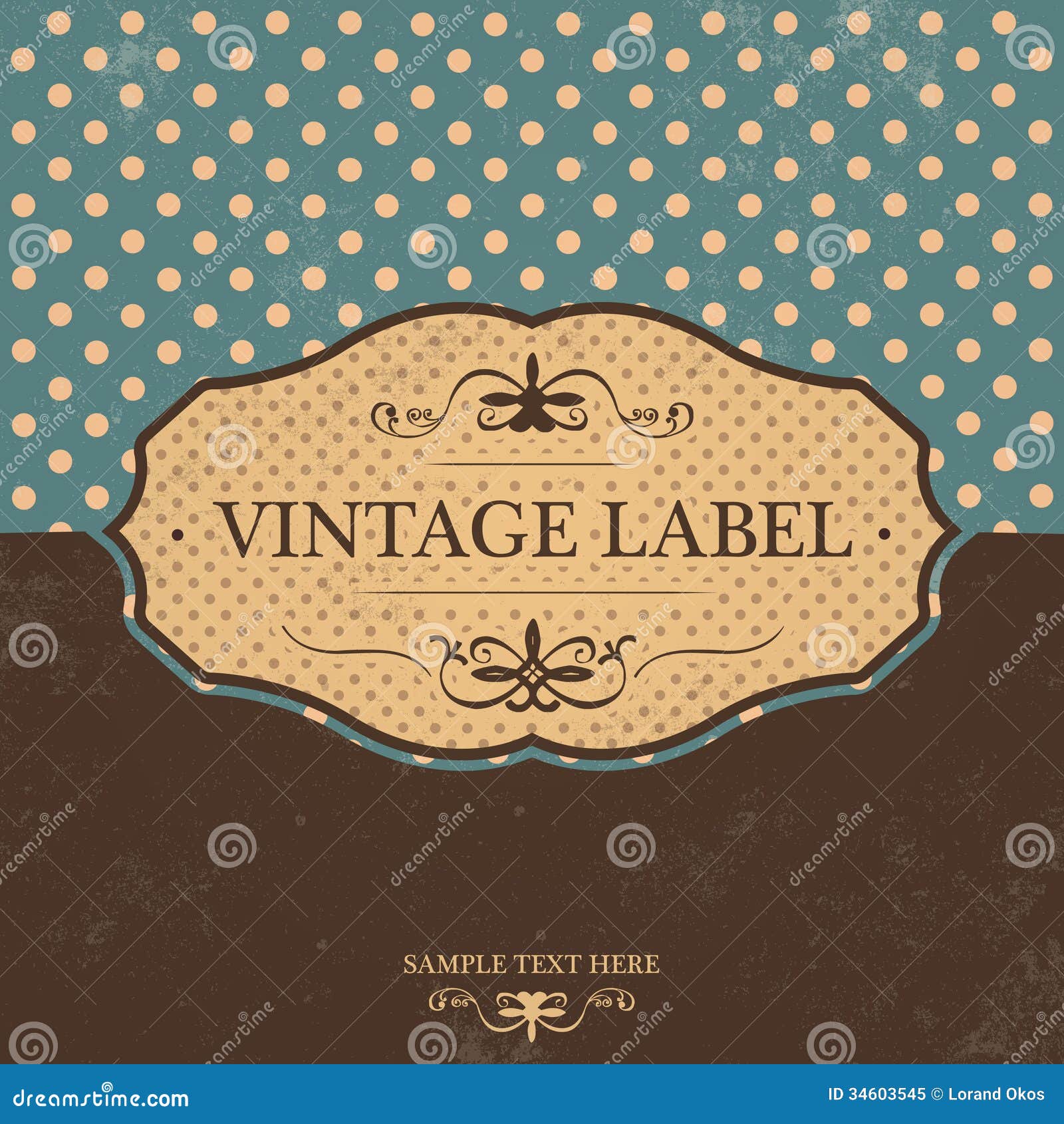 Vintage Label Design with Retro Background Stock Vector - Illustration ...
