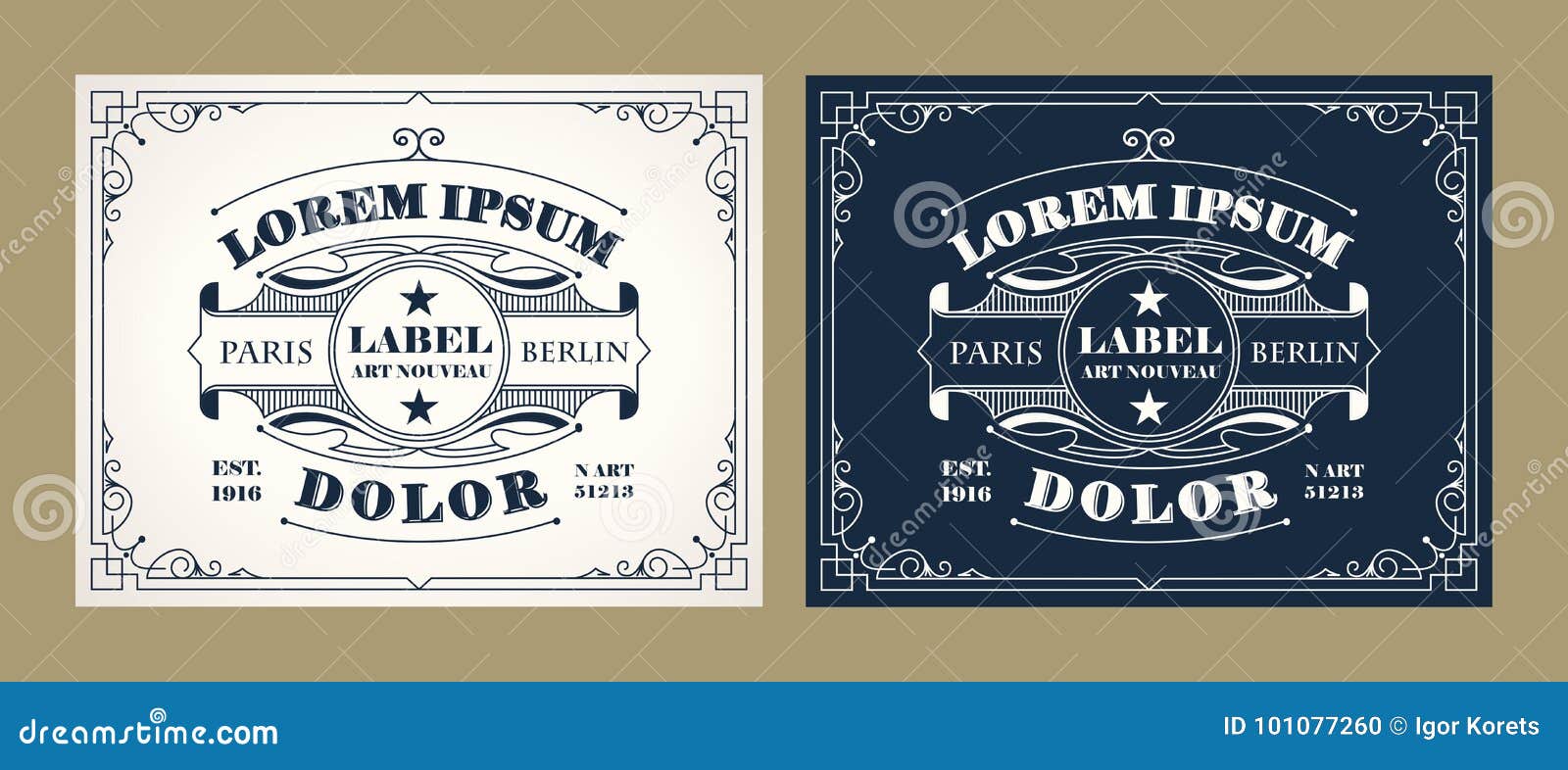 Vintage Label Design Set with an Example of Your Text Stock Vector ...