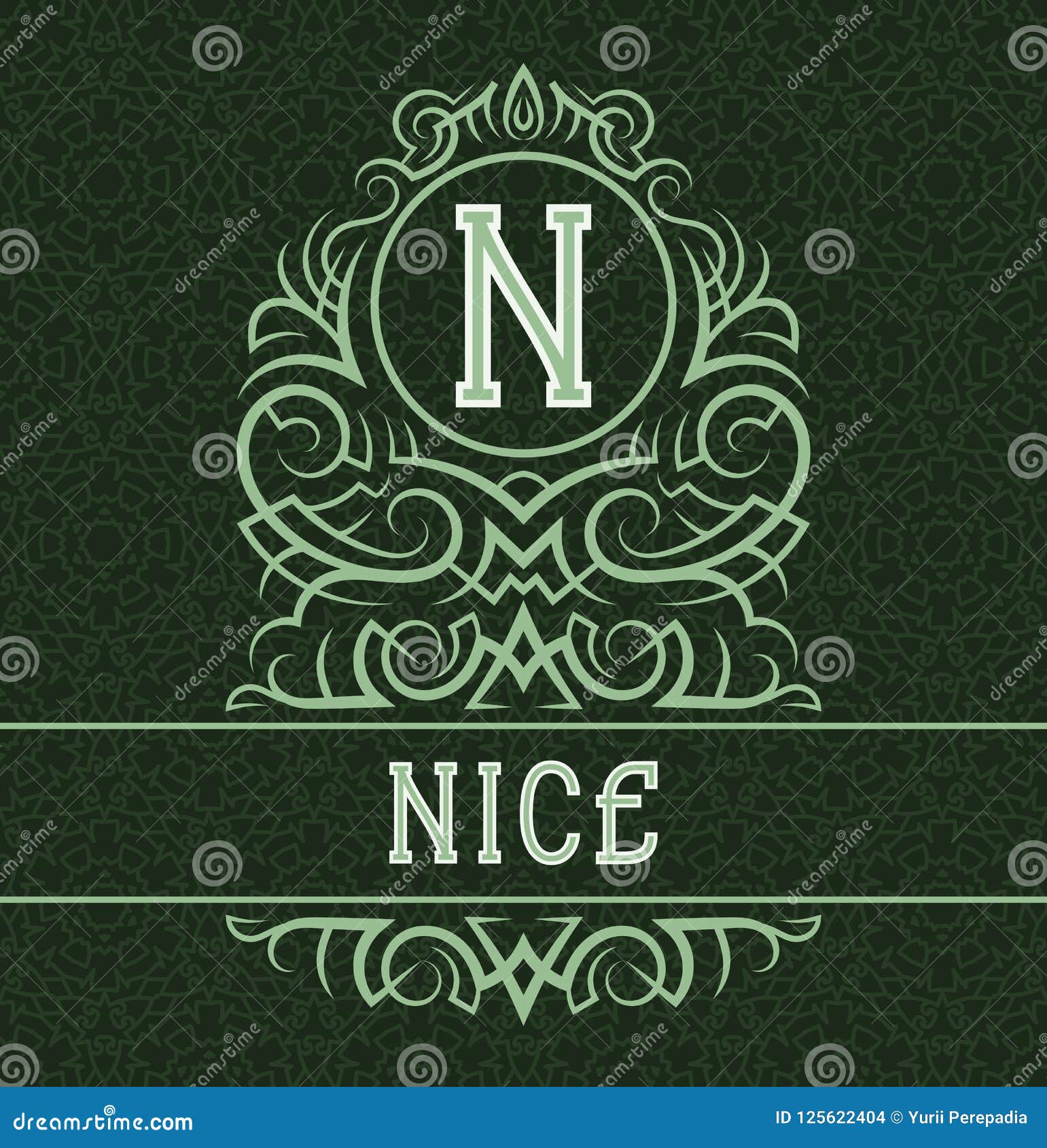 Vintage Label Design Template for Nice Product. Vector Monogram with ...