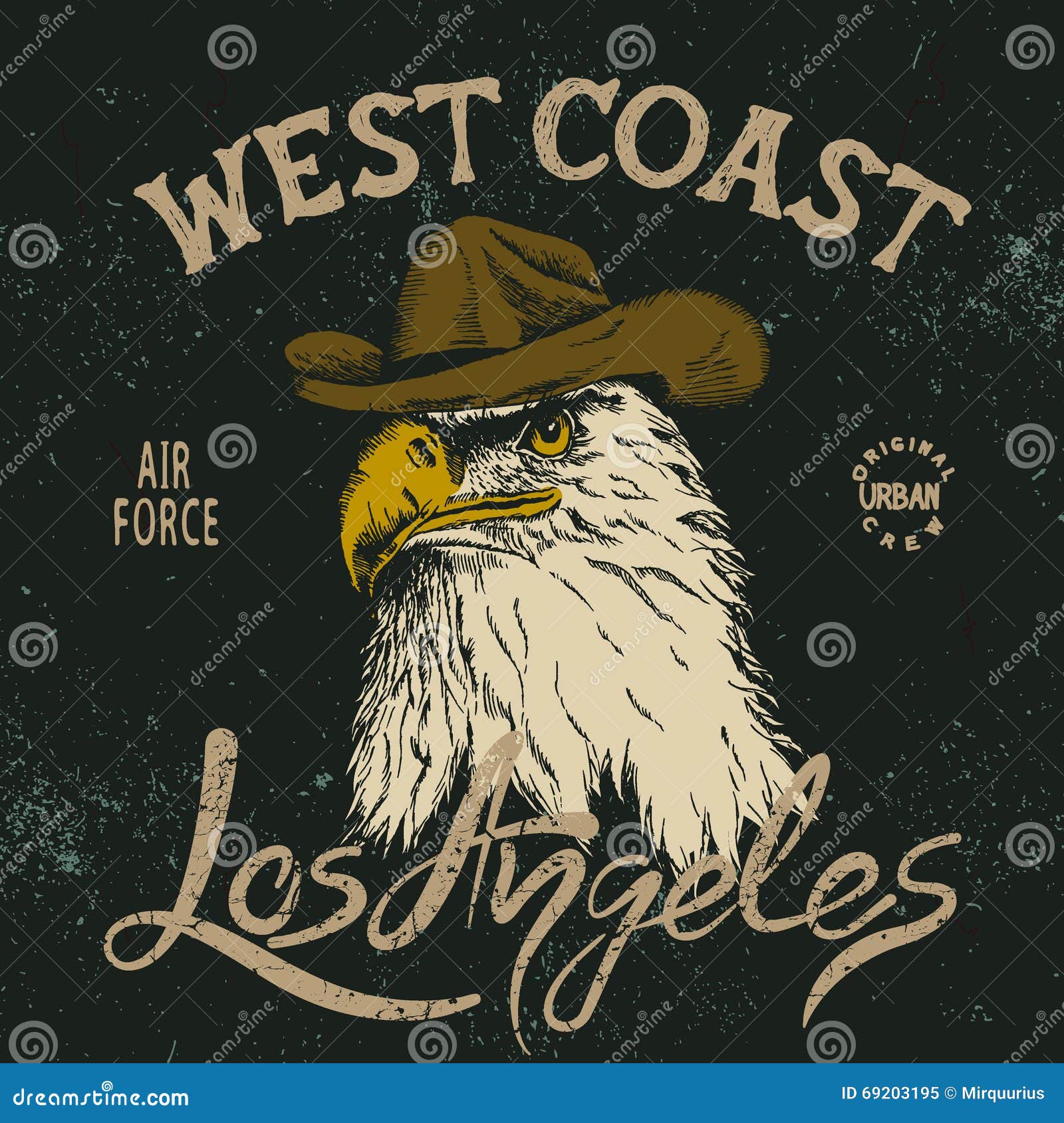 Vintage label with eagle stock vector. Illustration of print - 69203195