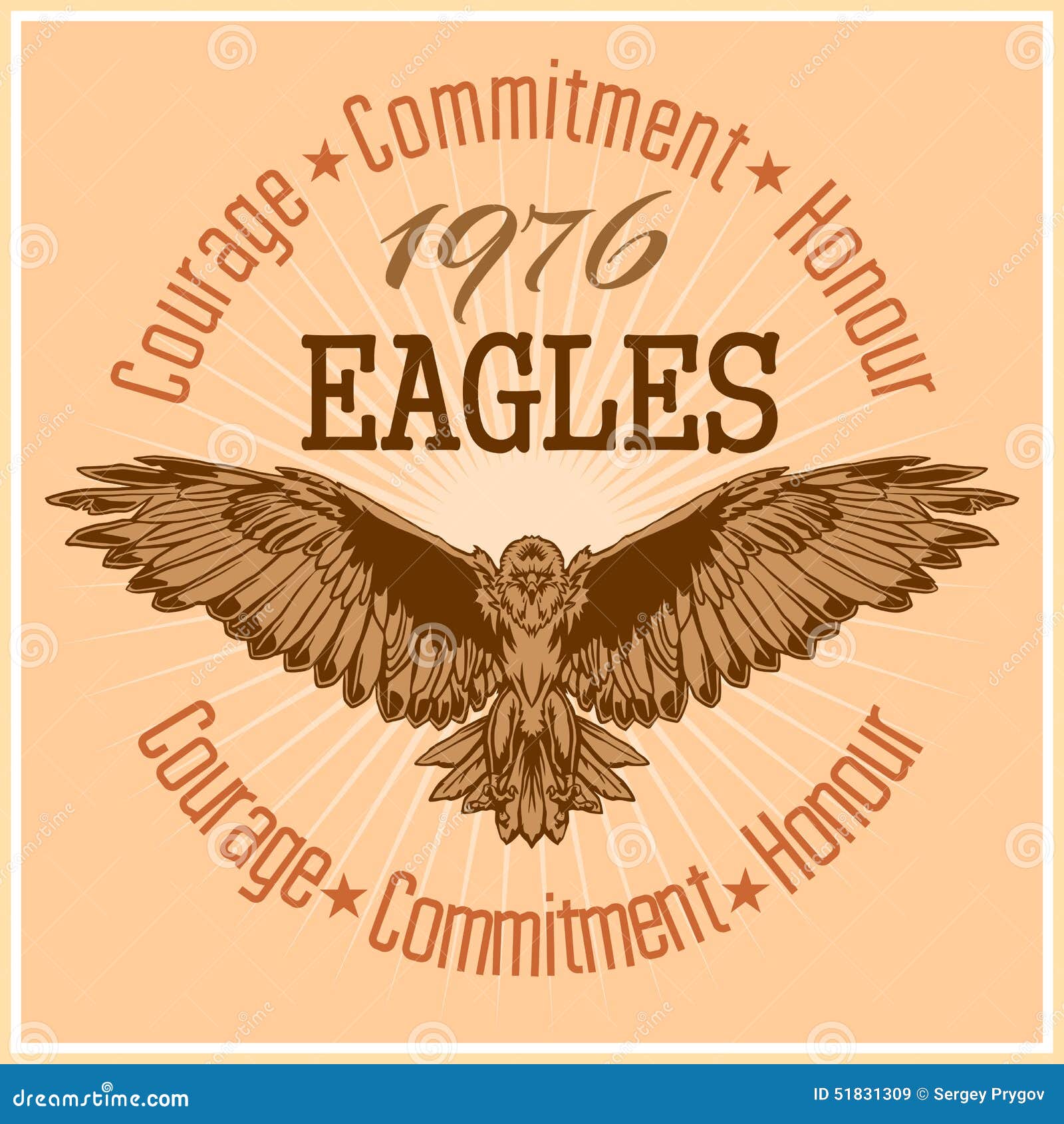 Vintage Label Eagle - Retro Emblem Stock Vector - Illustration of label ...