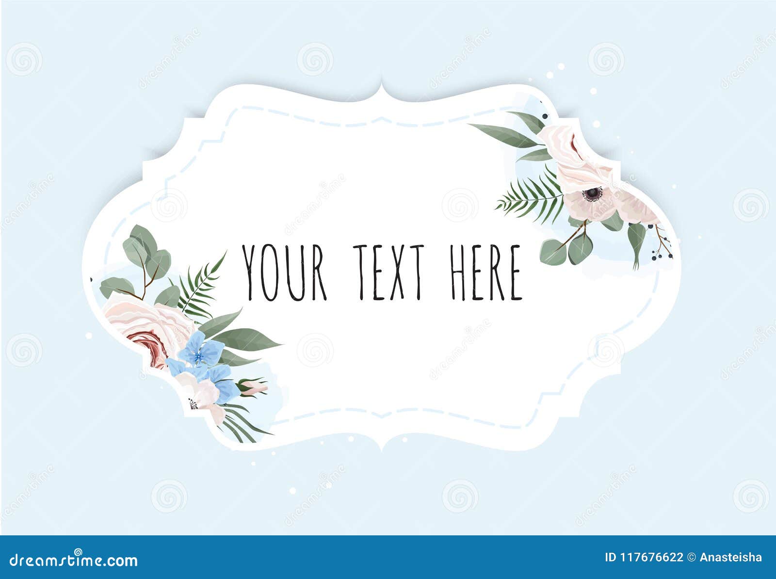 Vintage Label with Flowers. Frame Border with Copy Space Stock Vector ...