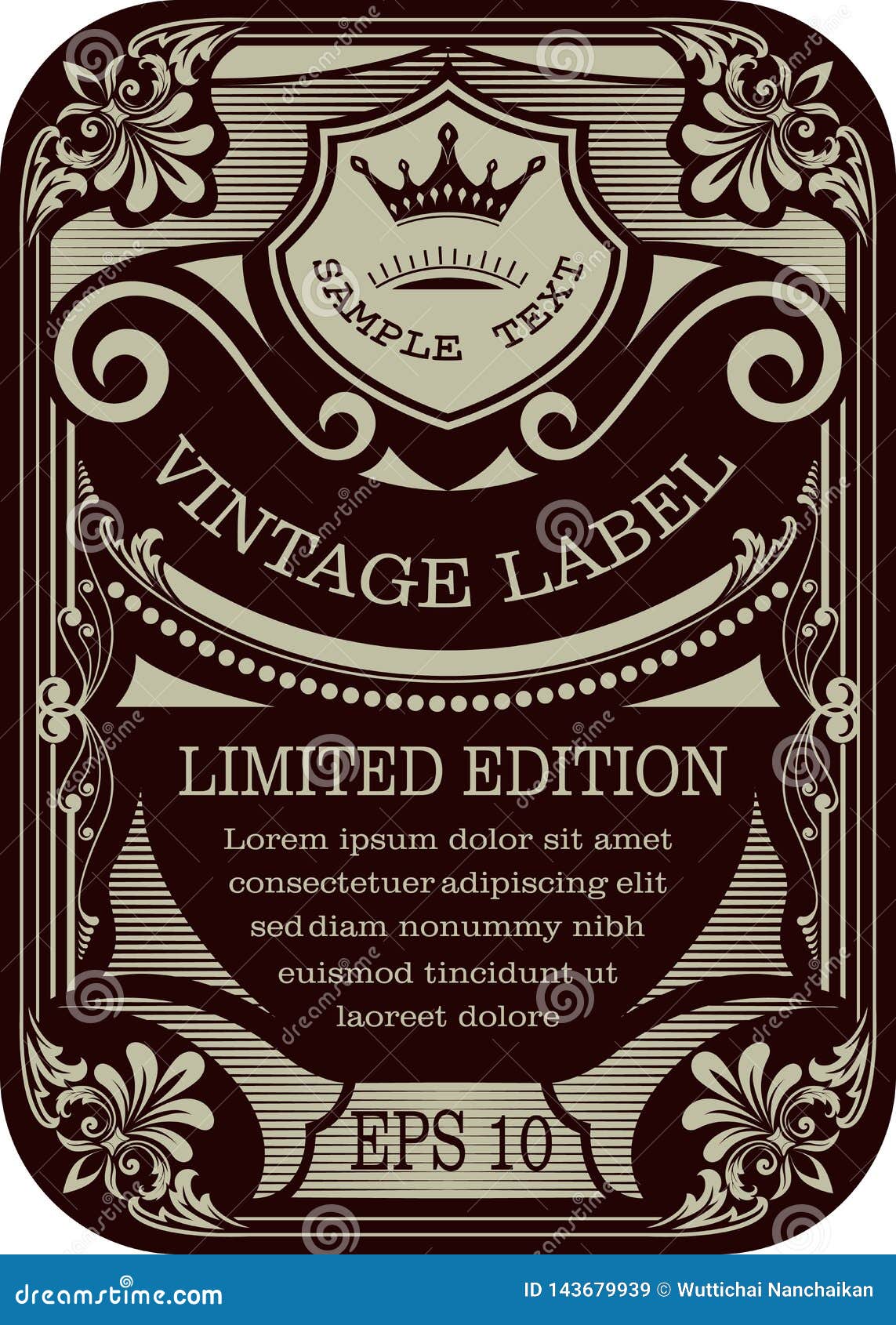 Vintage label stock vector. Illustration of grunge, graphic - 143679939