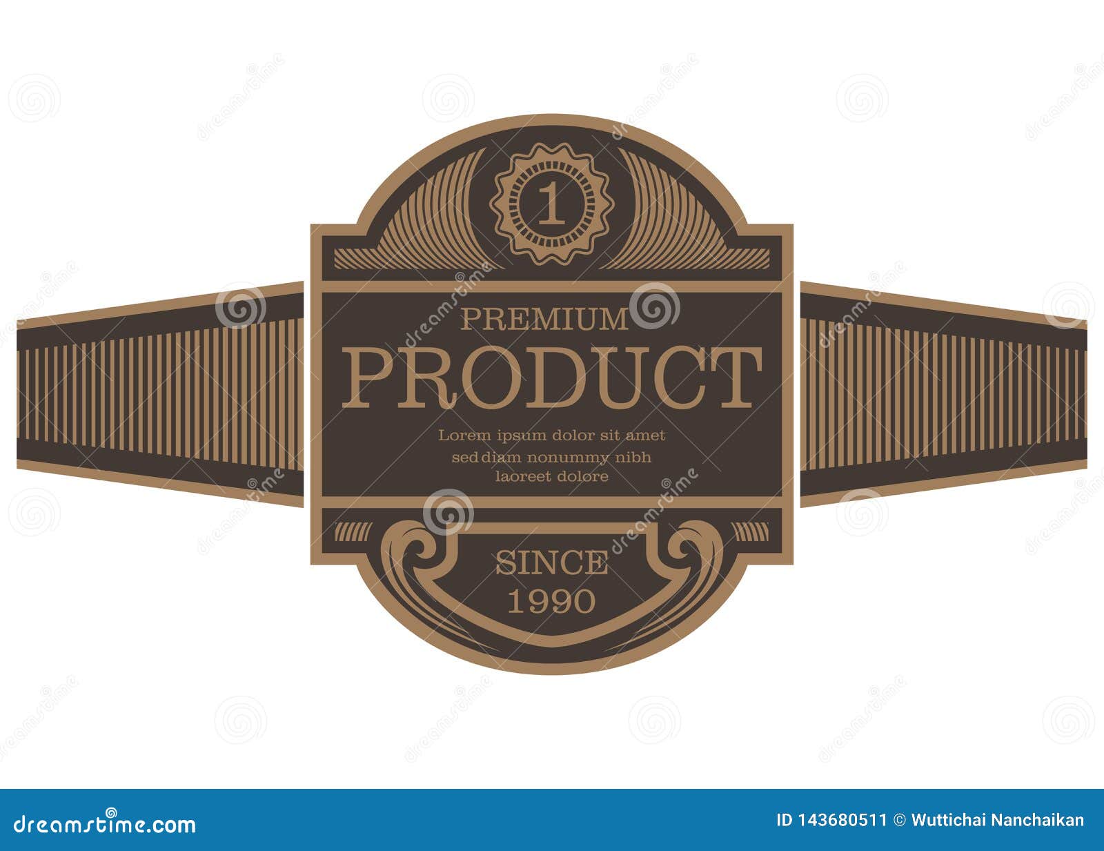 Vintage label stock vector. Illustration of retro, pattern - 143680511